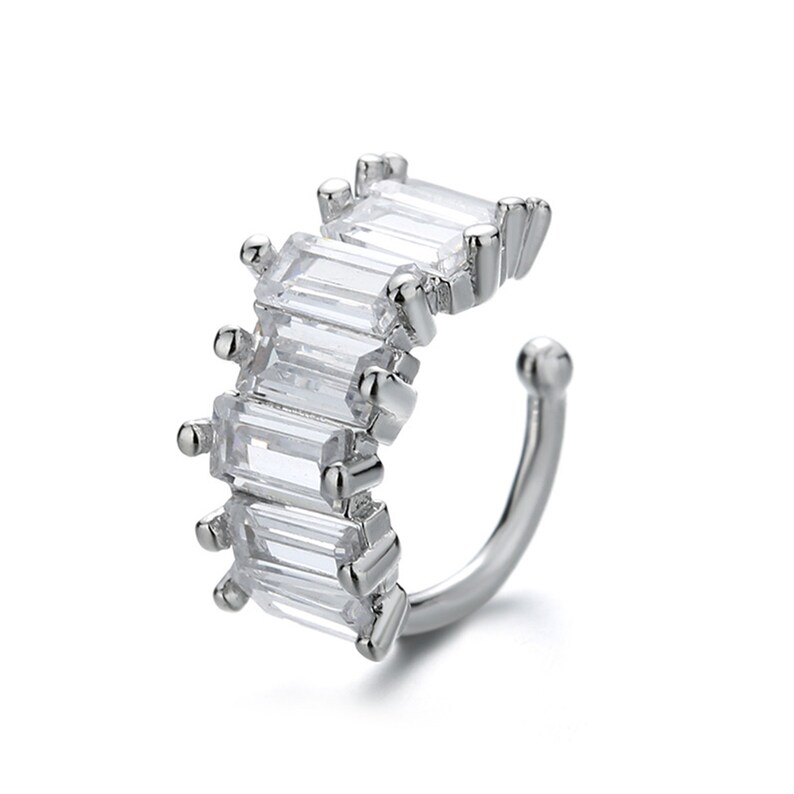 Silver Ear Cuff Set Geometric Simple Ear Cuffs Tiny Ear - Etsy