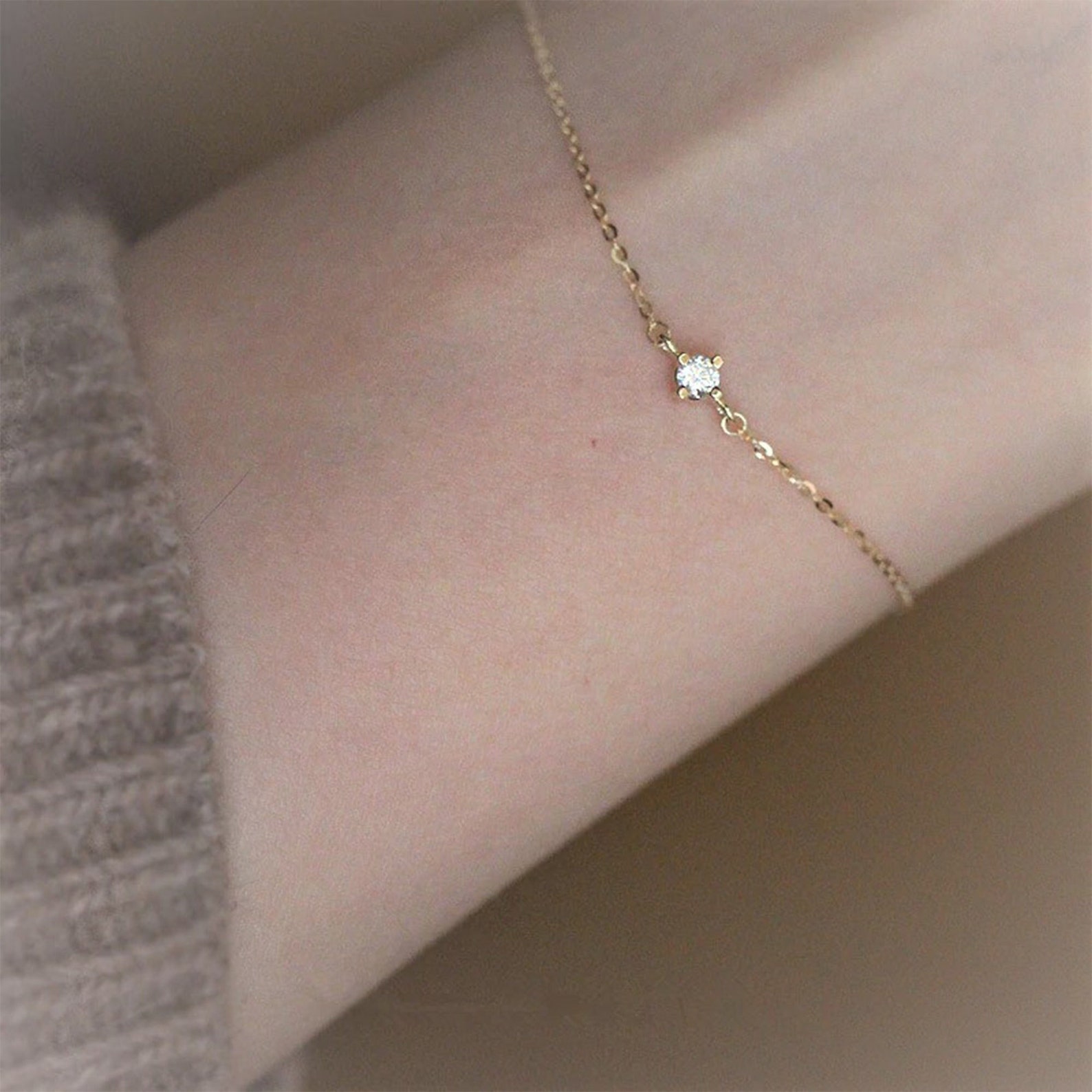 Dainty Bracelet Delicate Bracelet Thin Chain Bracelet Basic - Etsy