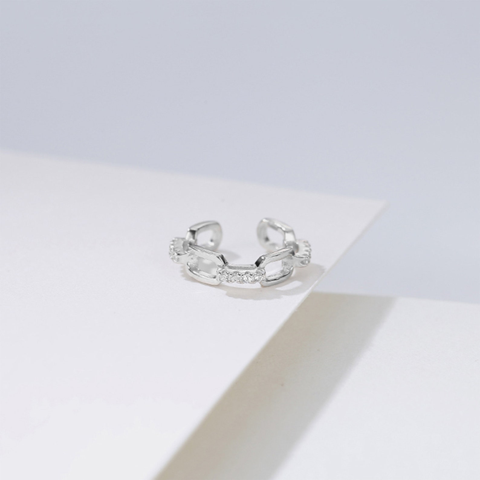 Silver Ear Cuff Set Geometric Simple Ear Cuffs Tiny Ear - Etsy