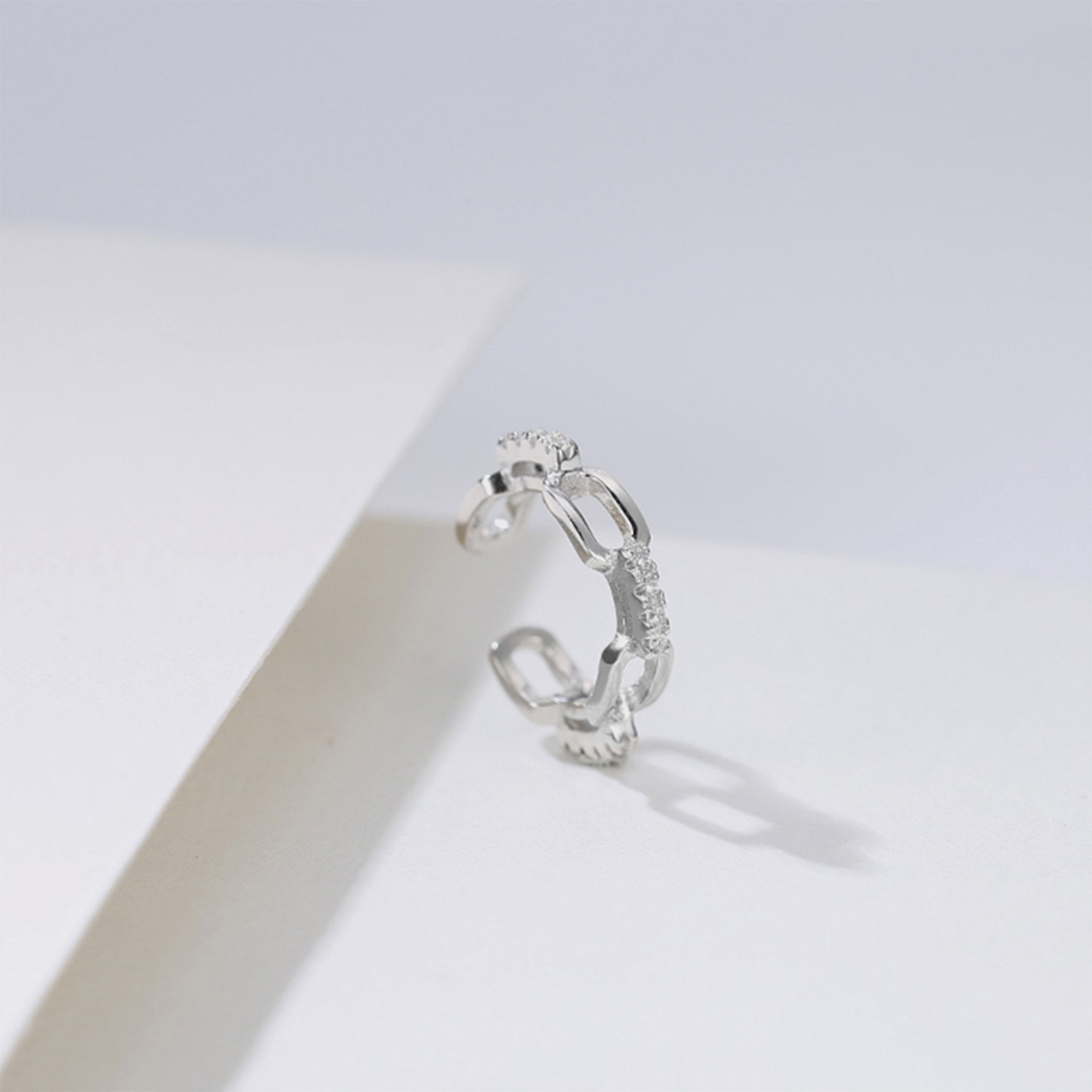 Silver Ear Cuff Set Geometric Simple Ear Cuffs Tiny Ear - Etsy