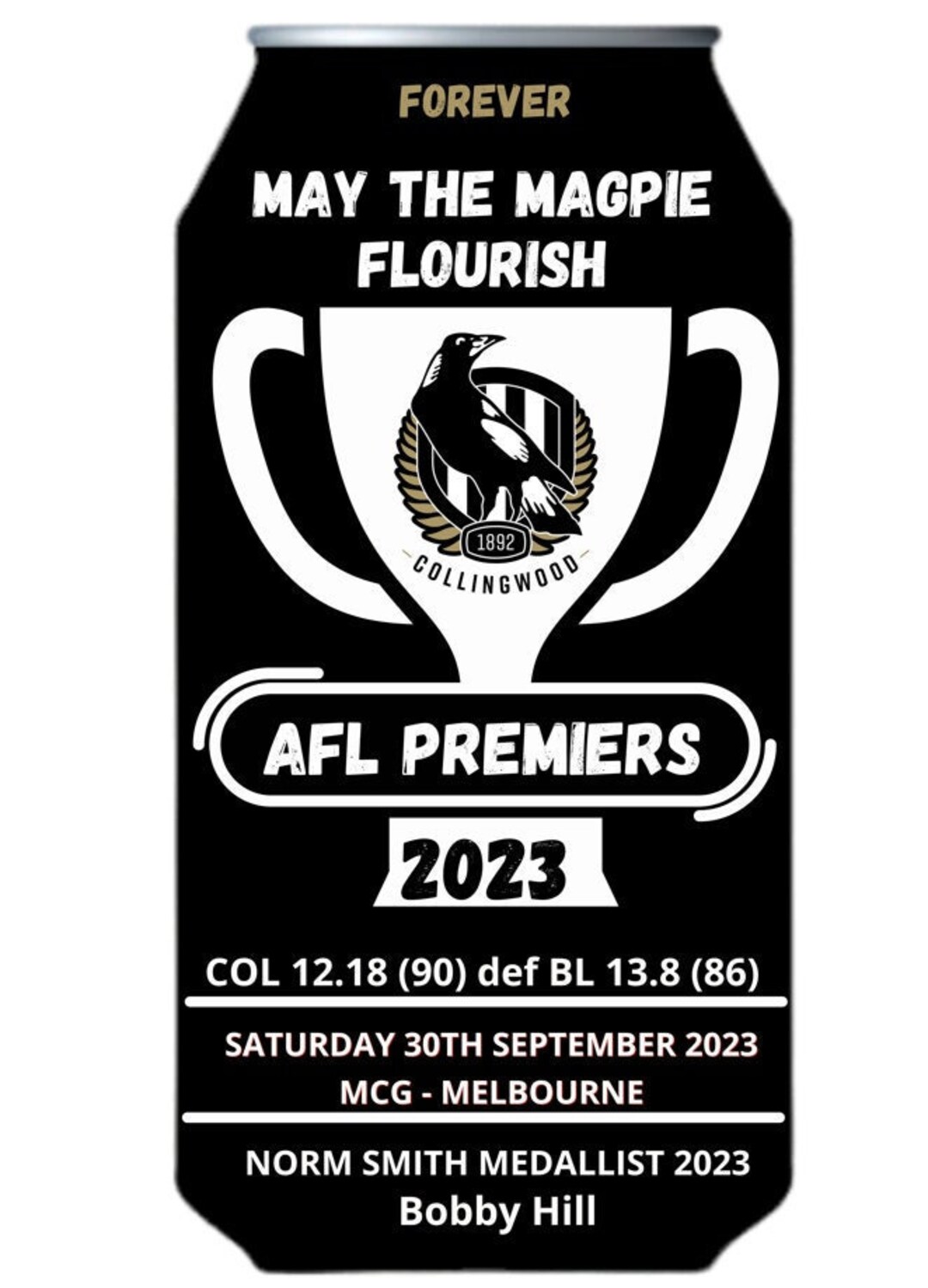 AFL Premiers 2023- Collingwood - Can Shape Magnet (65 Mm × 125 Mm ...