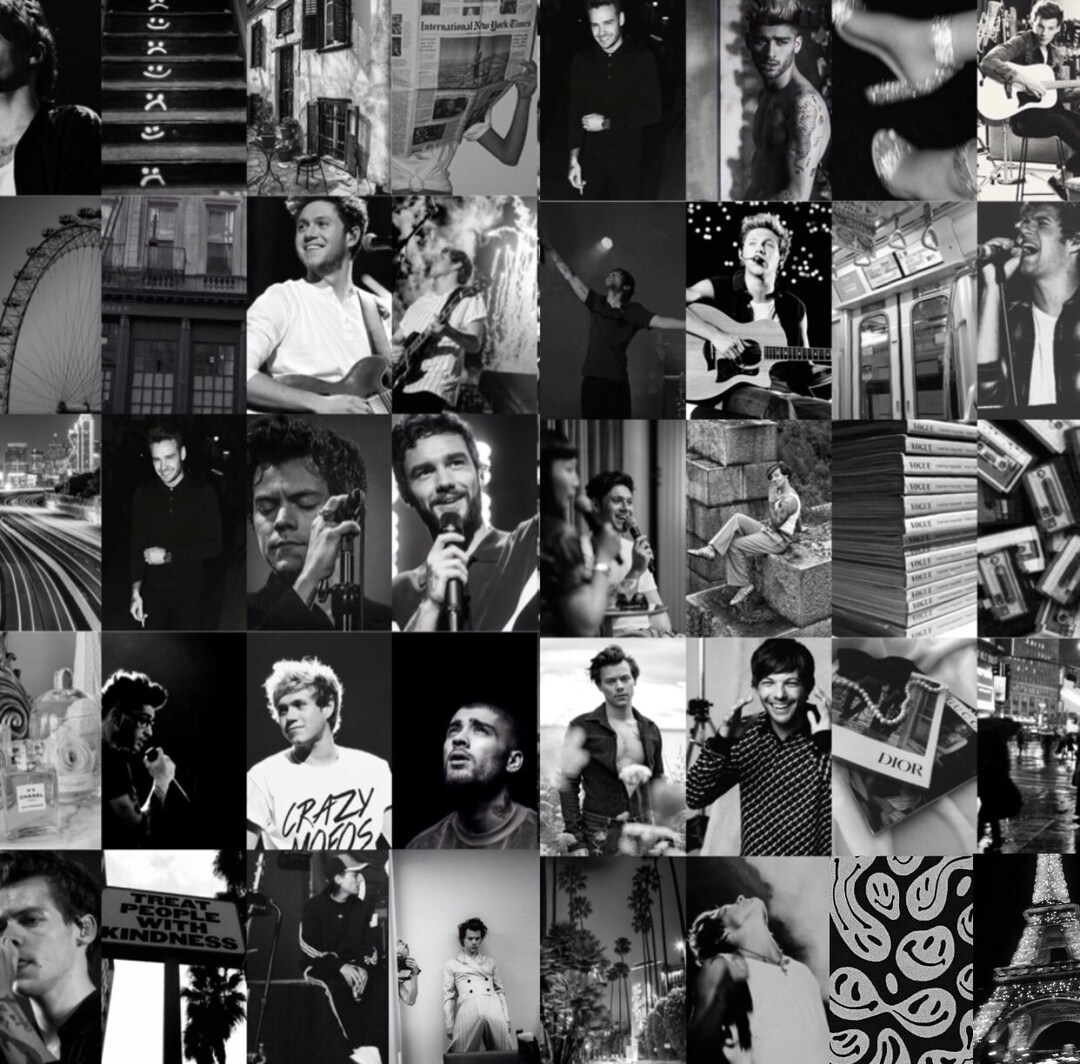 One Direction - 100 Physical Black and White Themed Prints for Photo ...