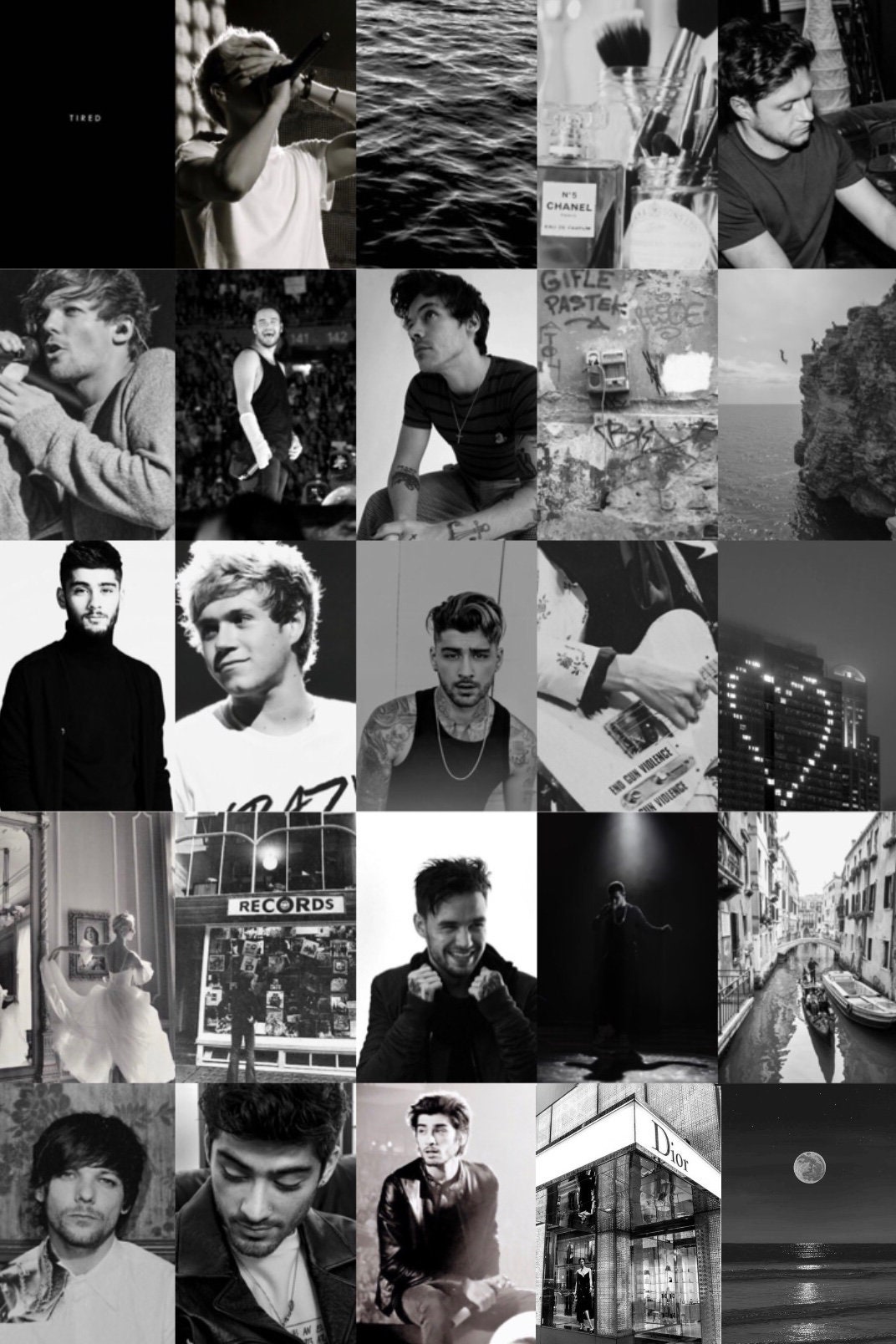 One Direction 100 Physical Black and White Themed Prints for | Etsy