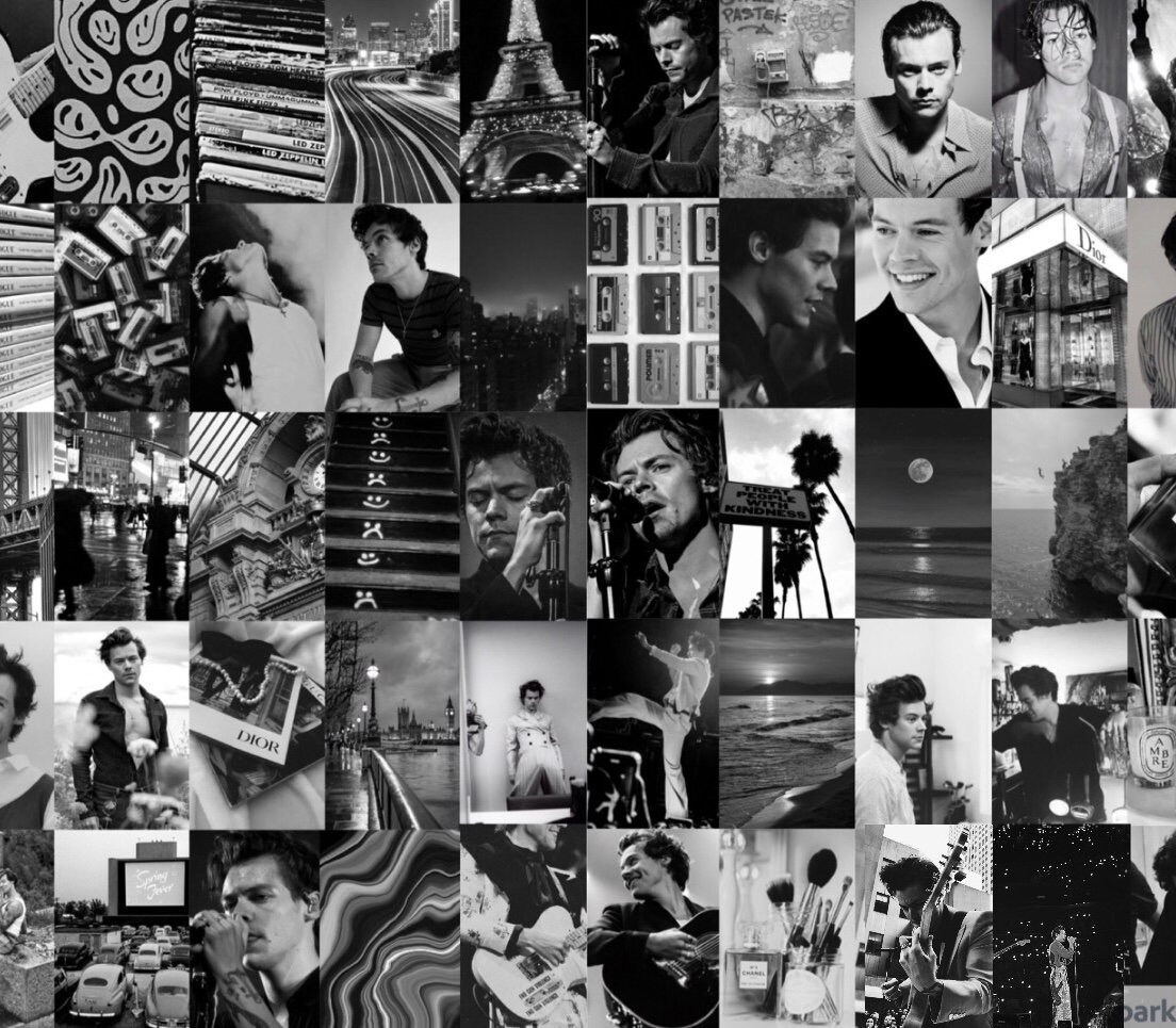 One Direction Black And White Collage