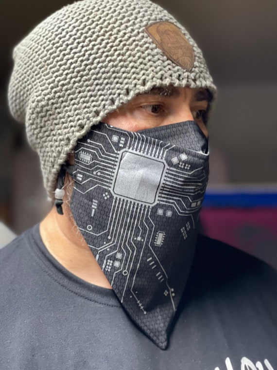 CPU face mask mask for beard cyberpunk face mask | Etsy
