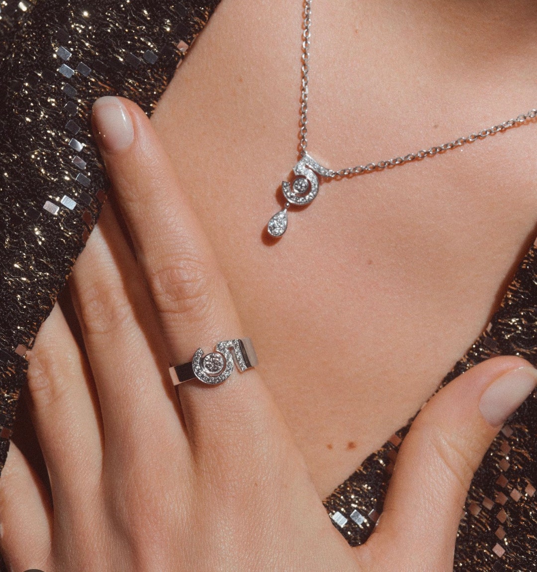 Cute Number Ring. Luxury Ring. Coco Ring. Number 5 Ring. - Etsy