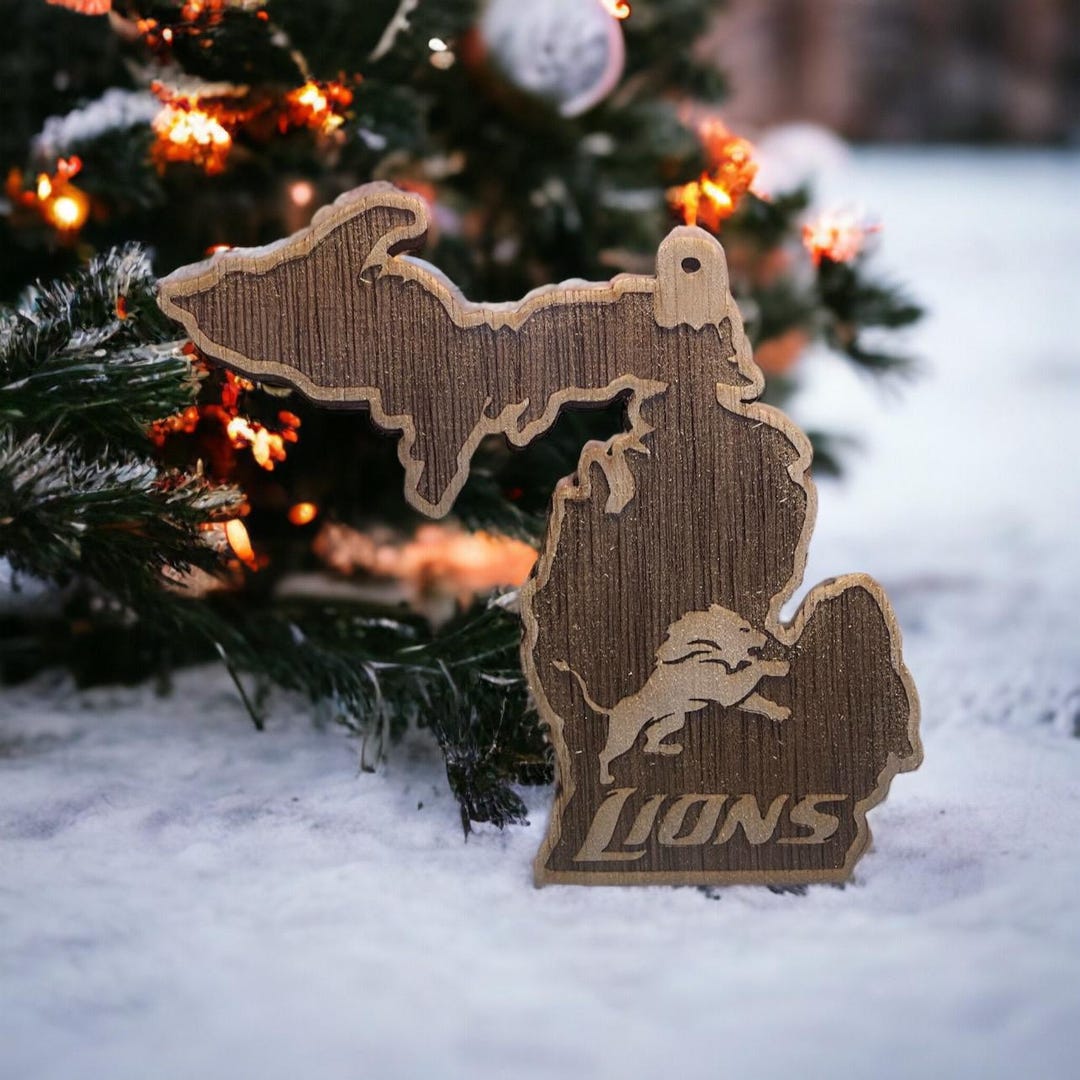 Detroit Lions Christmas Ornament Laser Cut and Engraved - Etsy