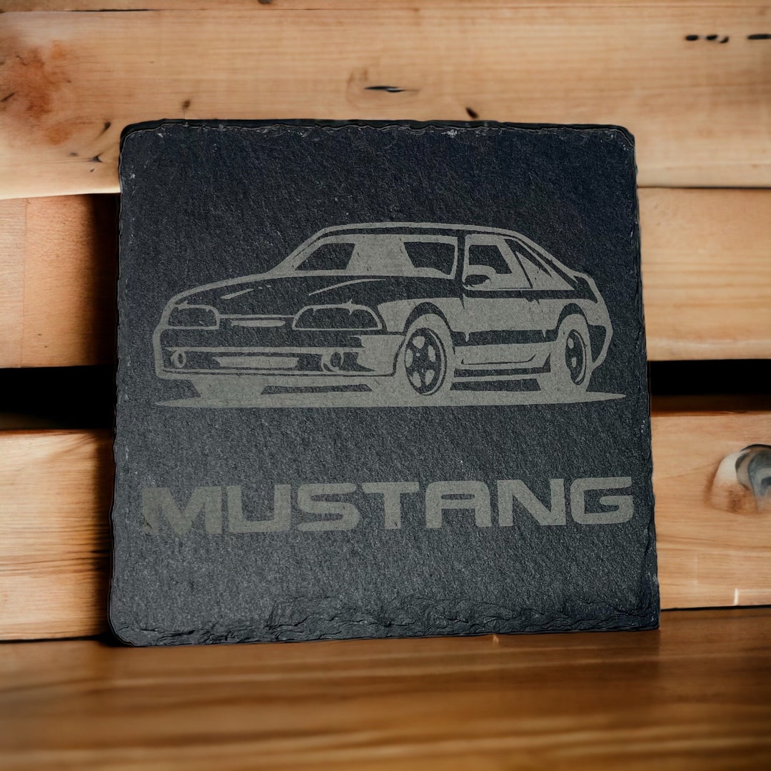 Set of 4 Ford Mustang High Quality Slate Coasters Fox Body Muscle Car ...