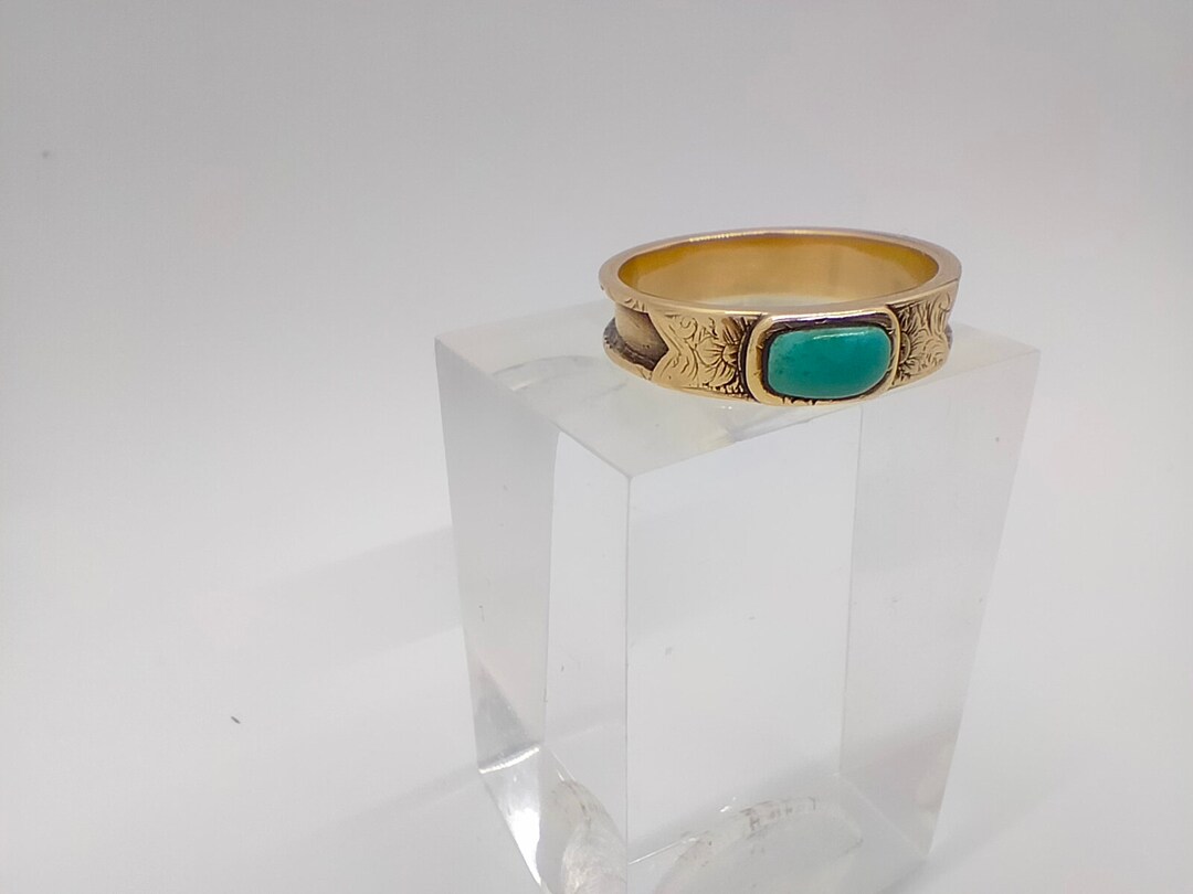 Unusual Antique Early Victorian/ 1800'0 9ct Gold and Turquoise Unused ...