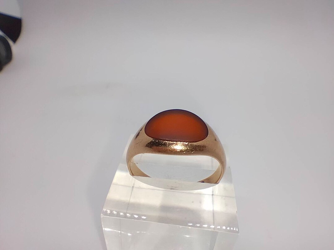 Very Tactical Antique 9ct Gold and Convex Carnelian Ring. Fully ...