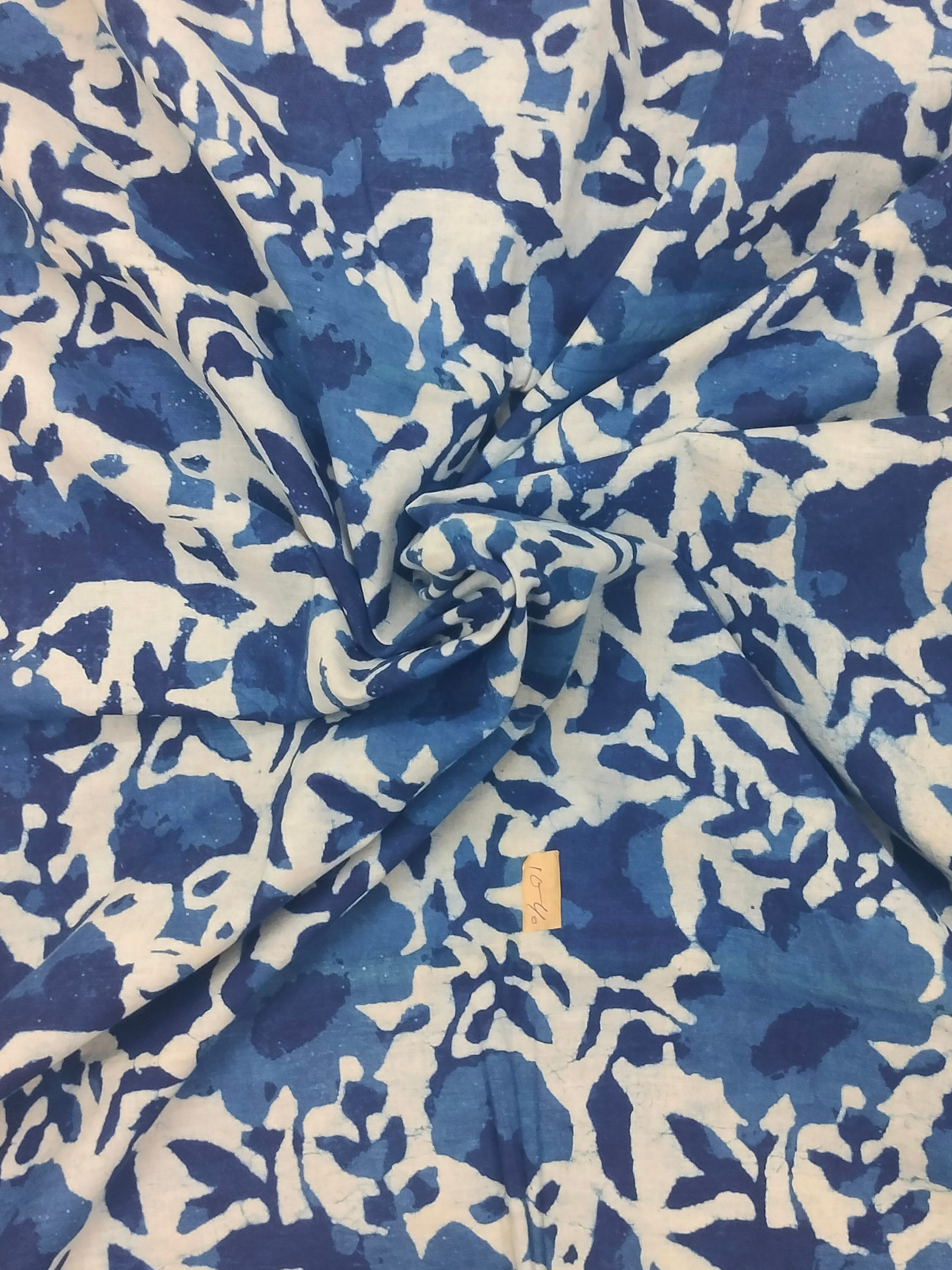 Indigo Dabu Hand Printed Fabric Indian Hand Block Printed - Etsy