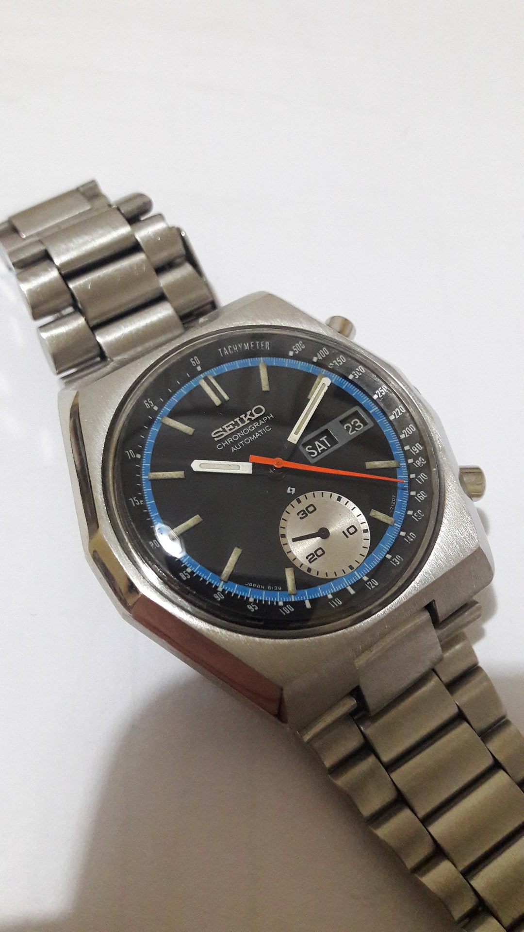 Seiko 6139-7080 Hexagon Automatic Chronograph Original 1975 Model Rare ...