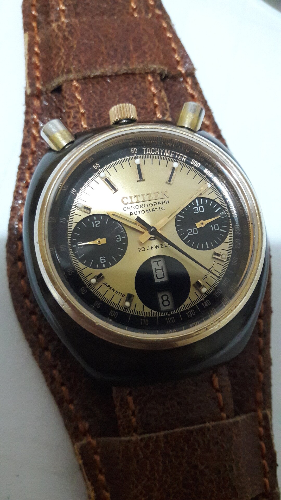 Citizen Bullhead Panda Gold Tone Dial Automatic Chronograph - Etsy