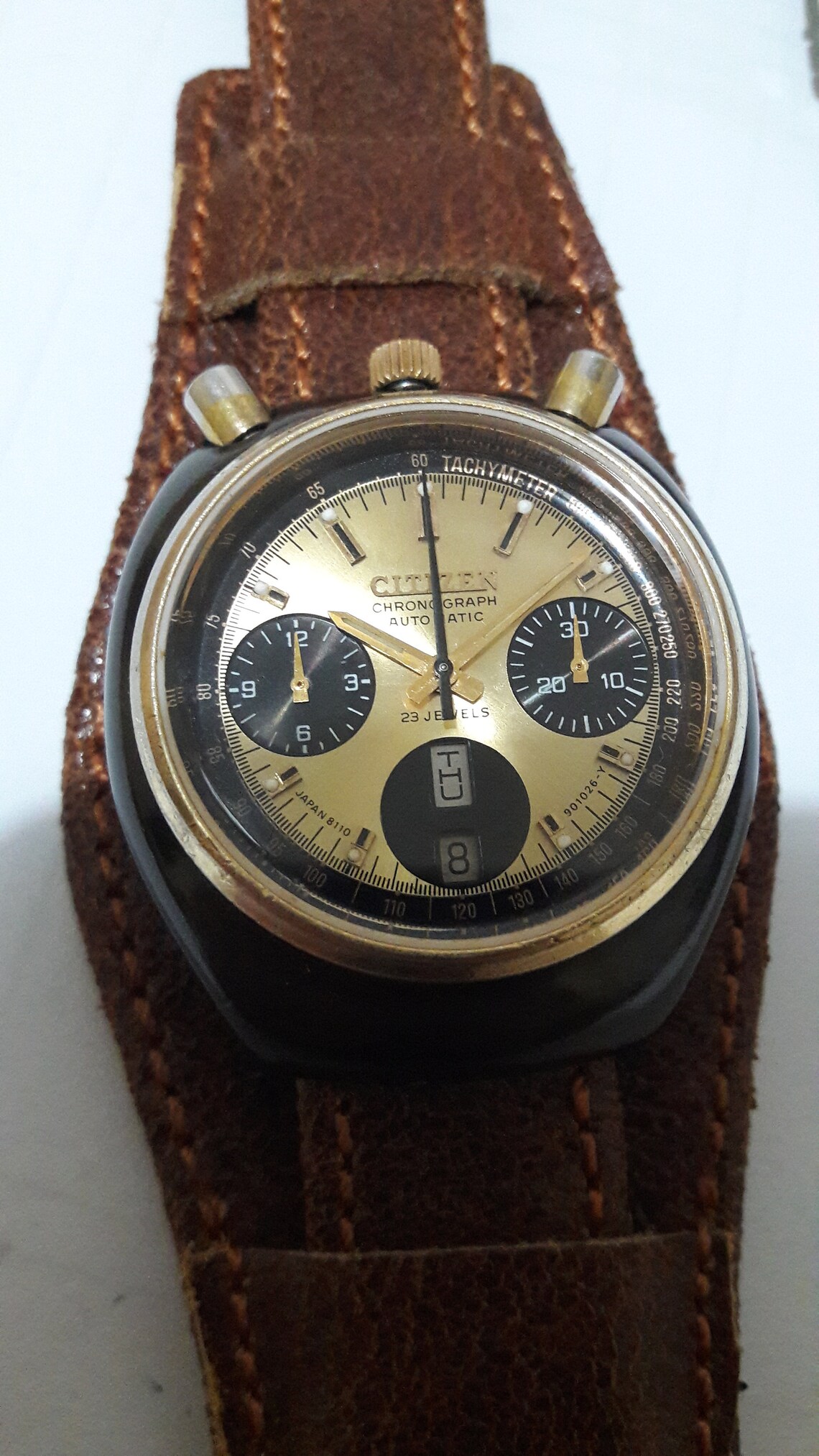Citizen Bullhead Panda Gold Tone Dial Automatic Chronograph - Etsy