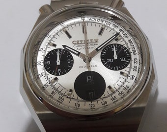 Citizen Bullhead Panda Gold Tone Dial Automatic Chronograph and Flyback ...