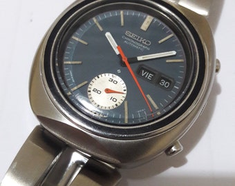 Seiko 6139-6012 Bruce Lee Blue Dial Automatic Chronograph 1973 Model ...