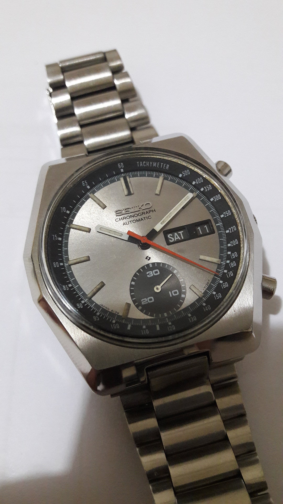 Seiko 6139-7080 Hexagon Automatic Chronograph Original 1974 Model Rare ...