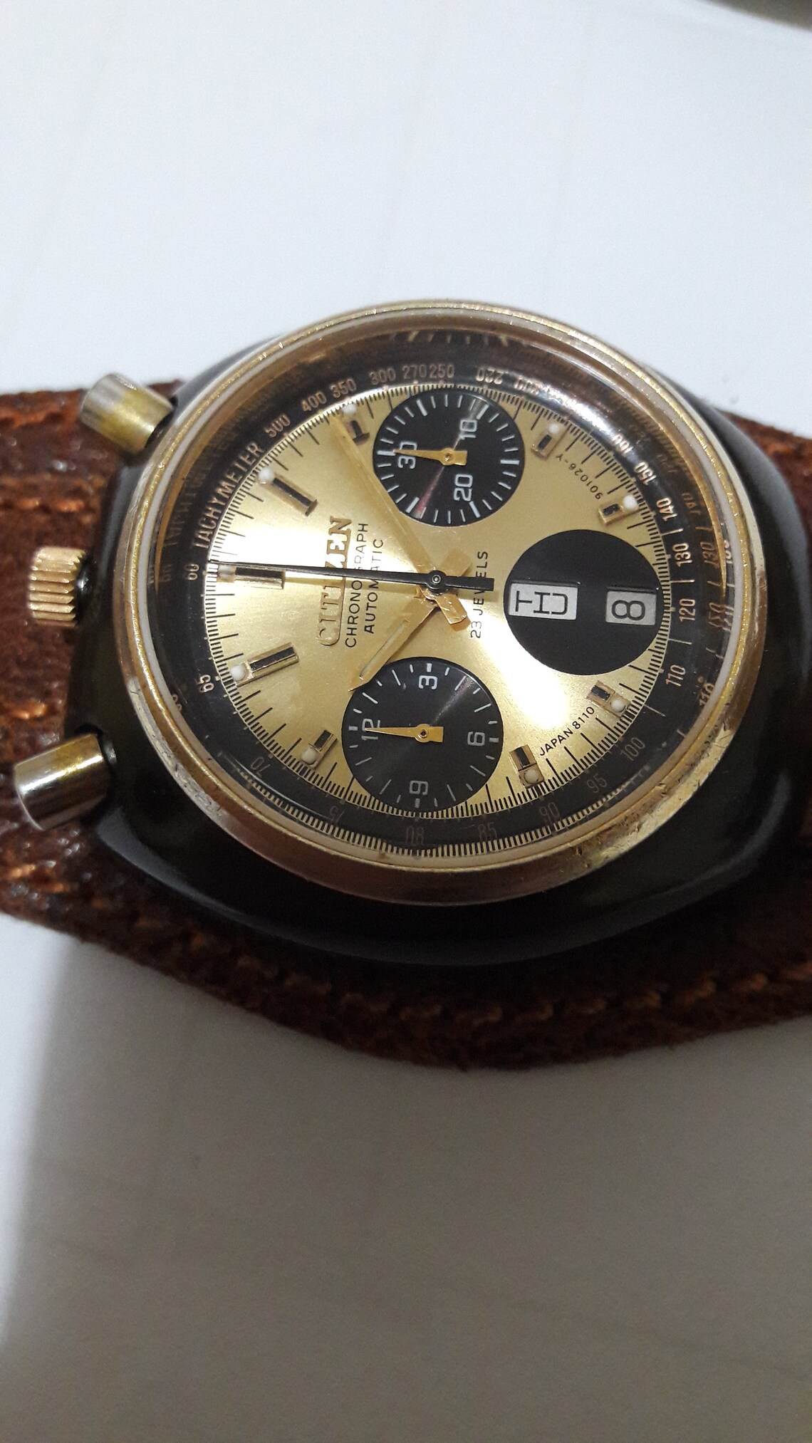 Citizen Bullhead Panda Gold Tone Dial Automatic Chronograph - Etsy