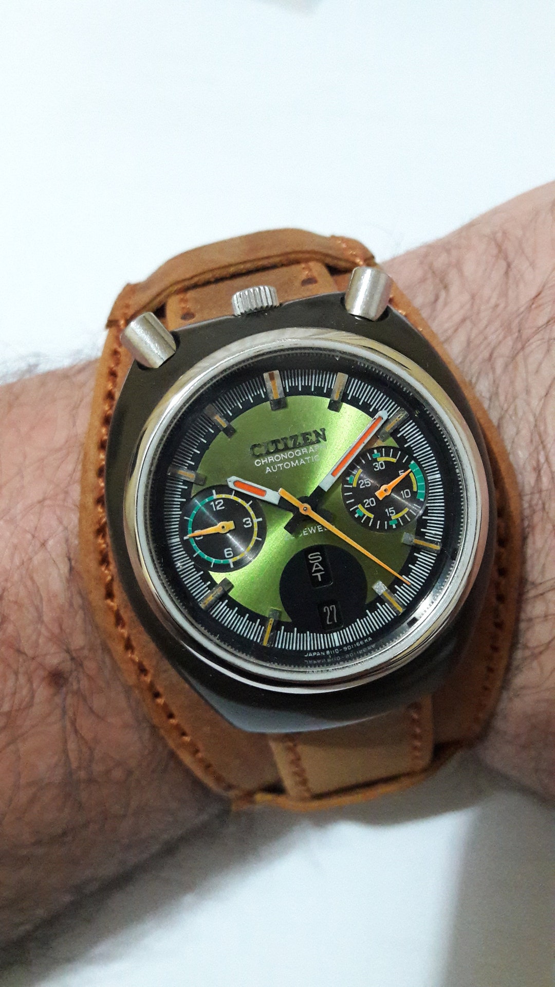 Citizen Bullhead Green Dial Cal.8110a Automatic Chronograph and Flyback ...