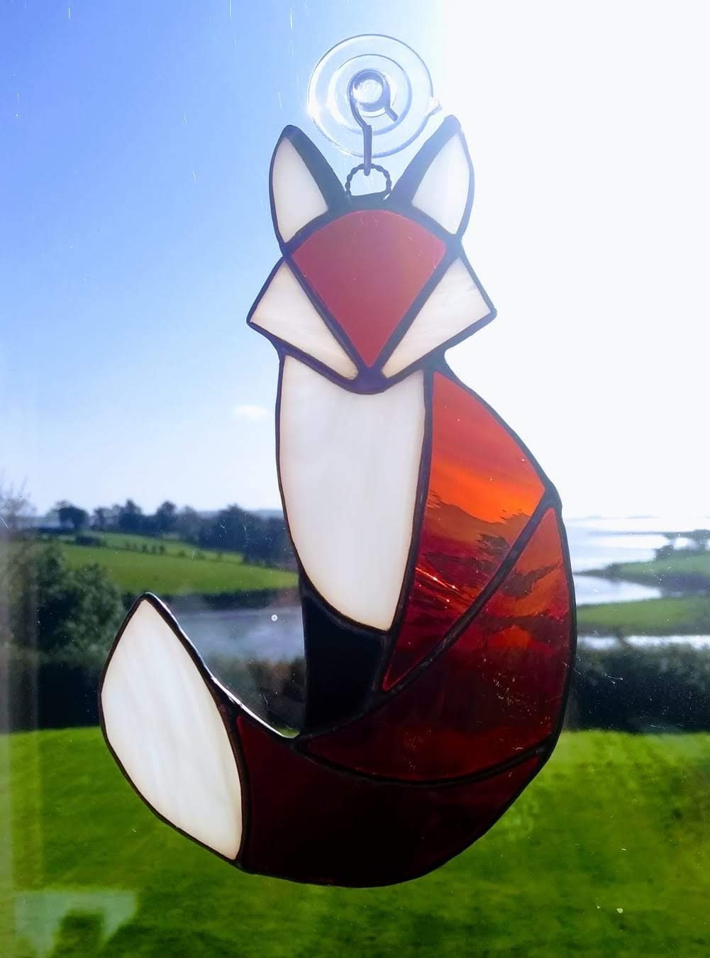 Stained Glass Fox Stained Glass Art Glass Fox Fox Unique - Etsy.de
