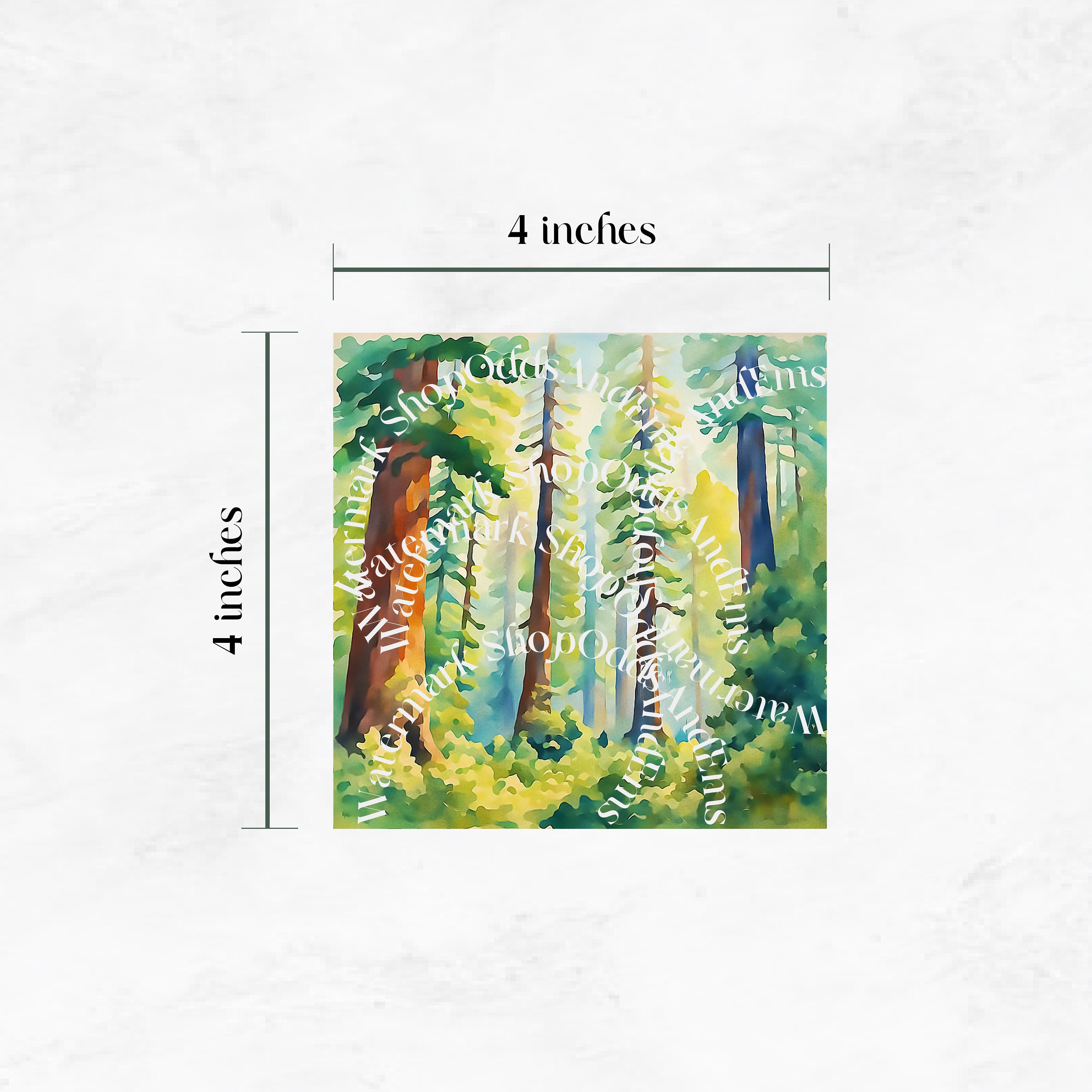 4x4 tall Trees Giclee Art Print Nature & Landscape Original Digital ...