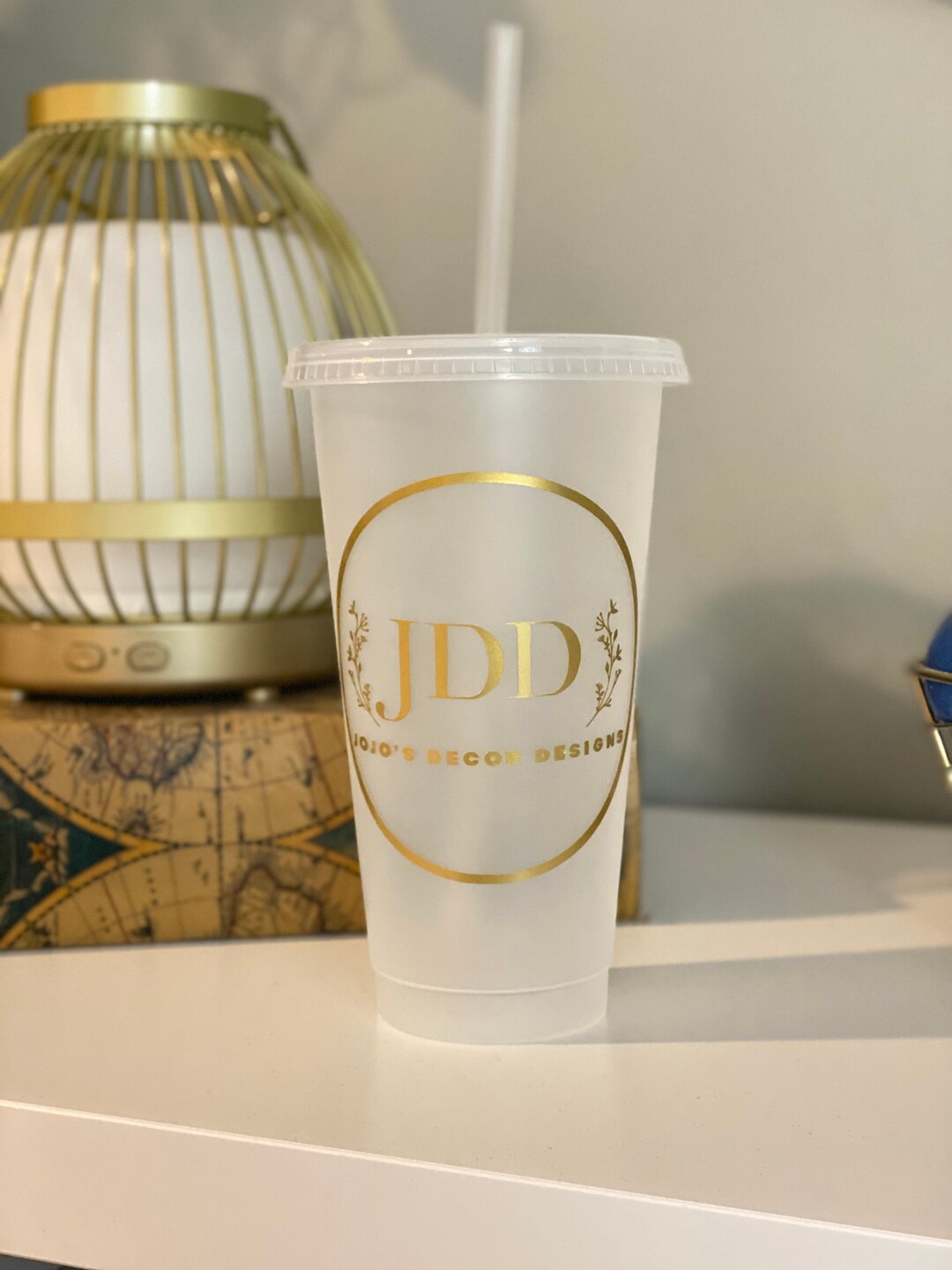 Custom Business Logo Cold Cup Tumbler 24 Oz Small Business Customizable ...