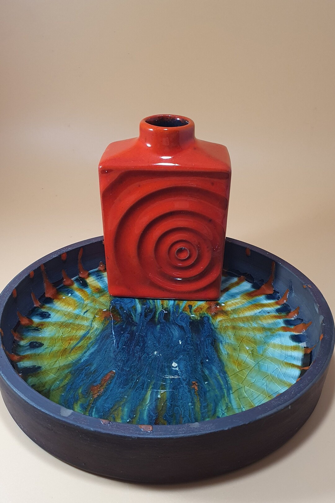 Cari Zalloni Cyclone Small Vase Ceramic 70s Pop Art Mid Century Deep ...