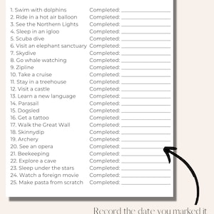 100 Bucket List Ideas | Travel Adventures (digital Download) - Etsy