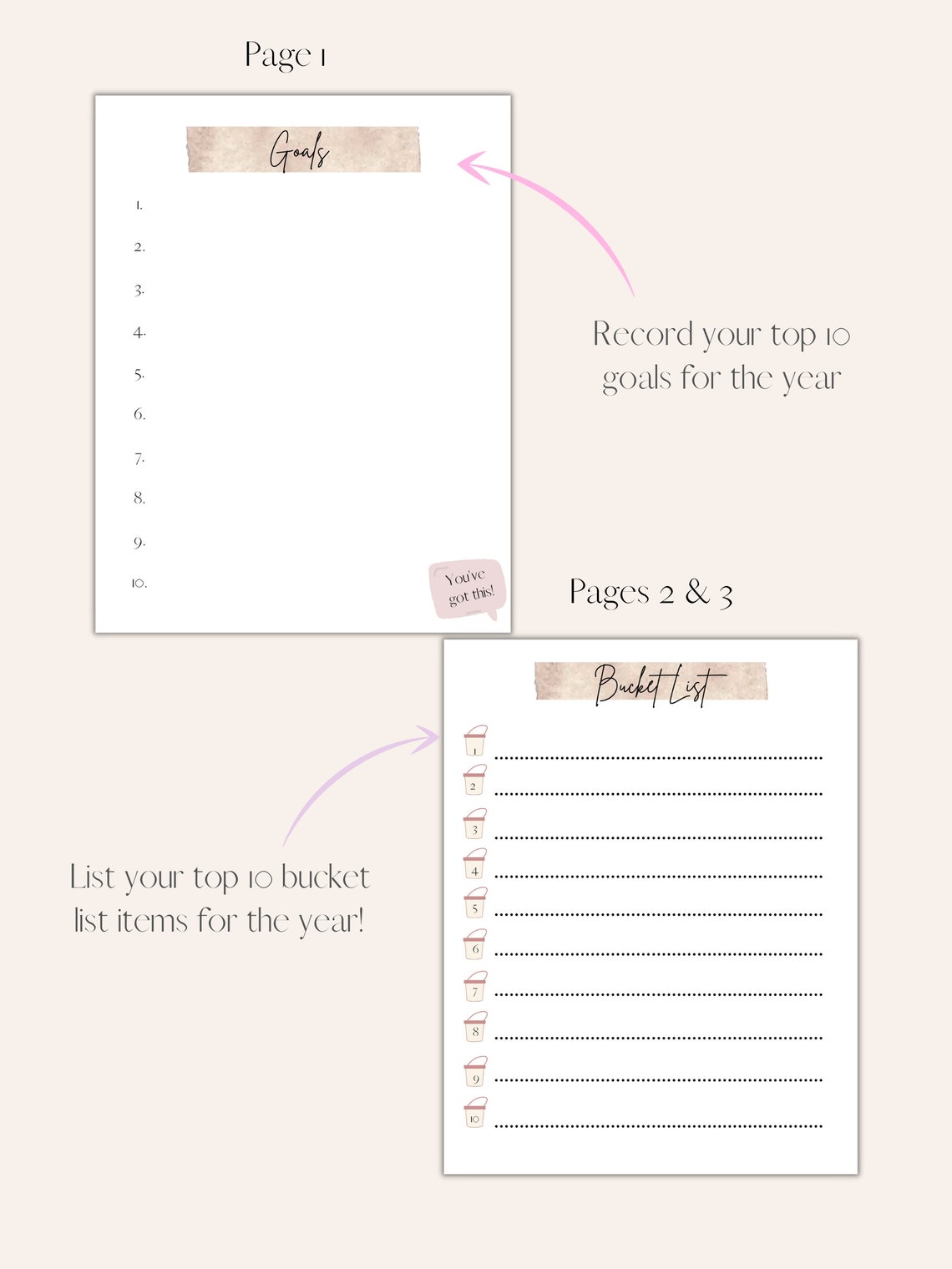 Printable Journal Goal Tracker Reading Diary New Year - Etsy