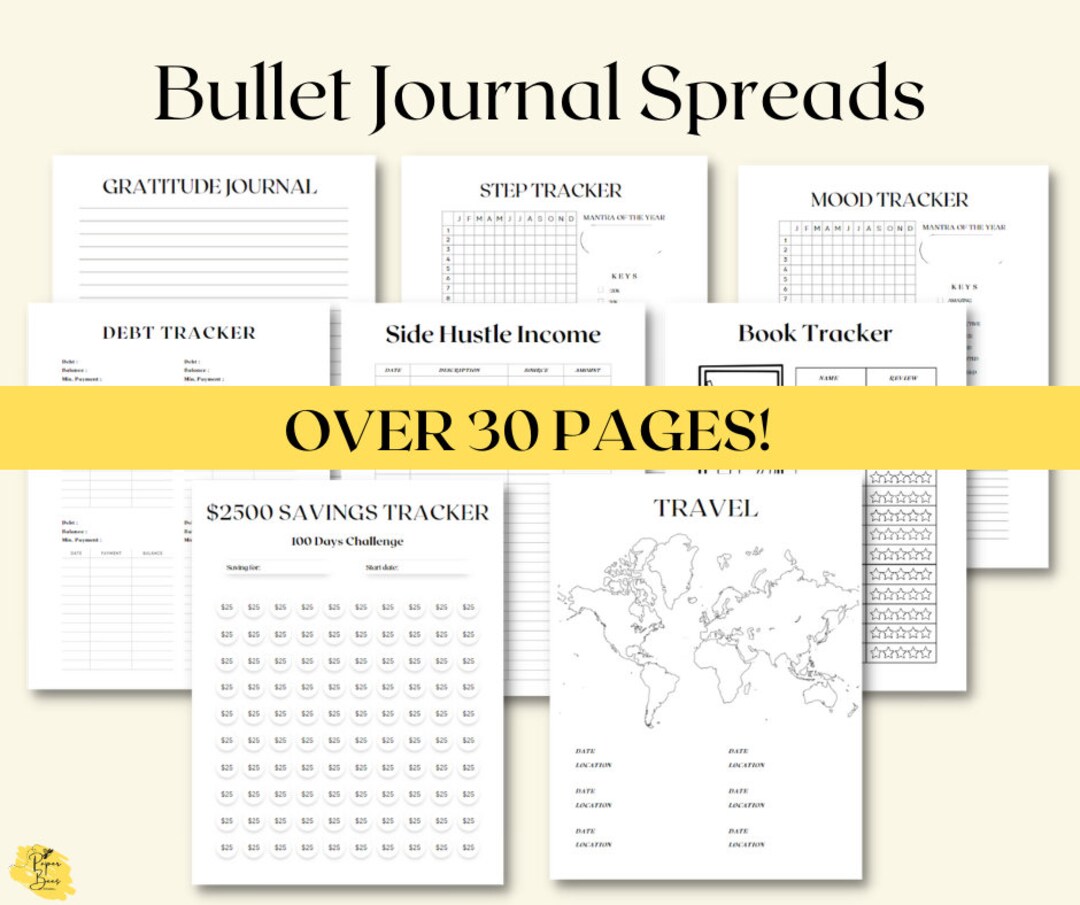 Unique and Customizable Bullet Journal Pages for Organized Creativity ...