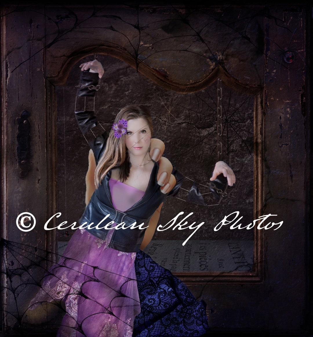 Puppet Cabinet, Creepy, Halloween, Spiderweb, Photoshop - Etsy