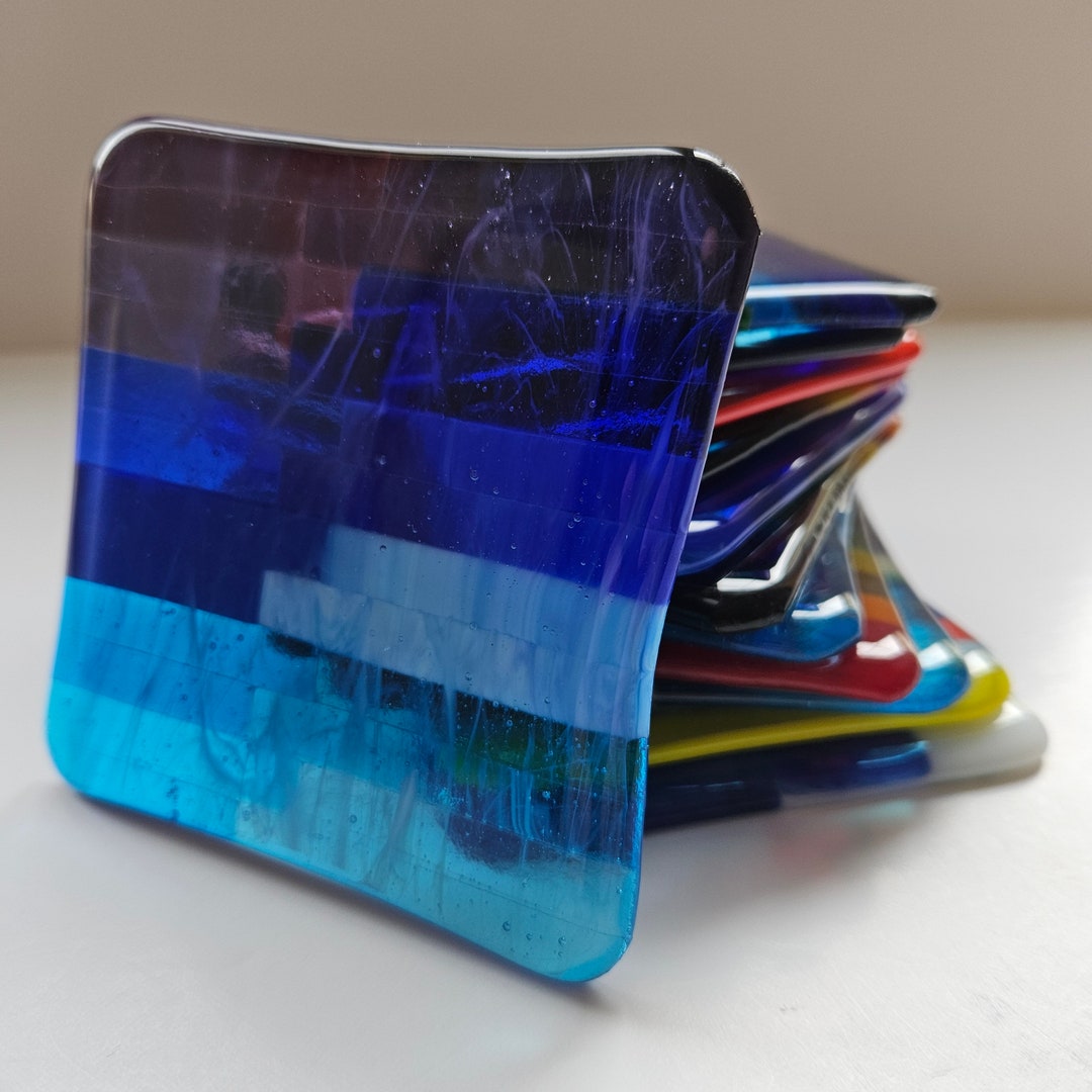 Handmade Fused Glass Coaster Artisan Hot Drink Glass Mat Gift for ...