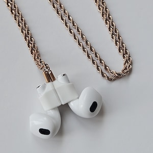 Anti-lost Air Pods Strap, Stylish Rose Gold Titanium Steel Rope Chain ...