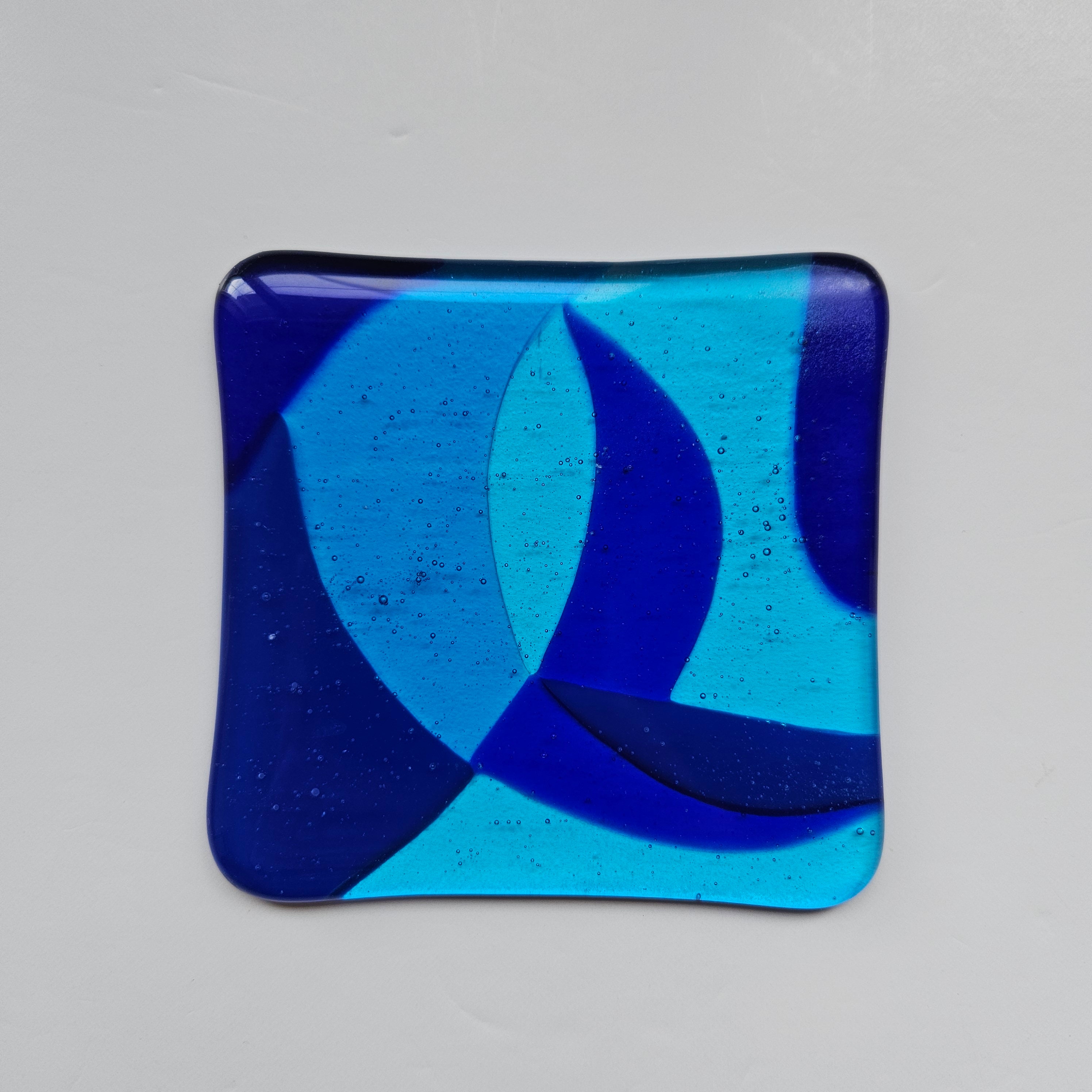 Handmade Fused Glass Coaster, Stained Glass Abstract Art Housewarming ...