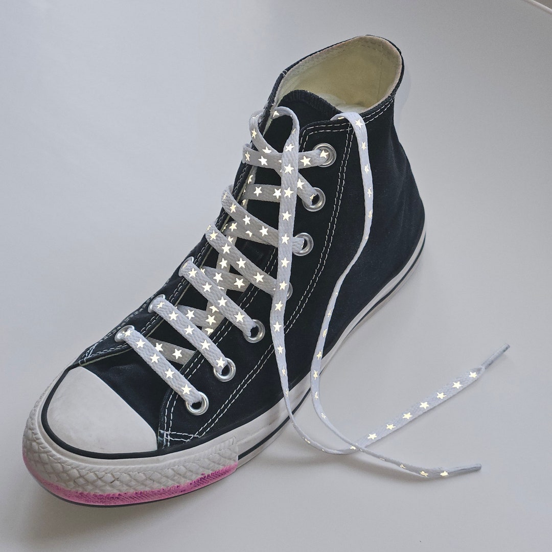 Reflective Shoelaces, Holographic Flat Shoe Laces With Silver Star ...