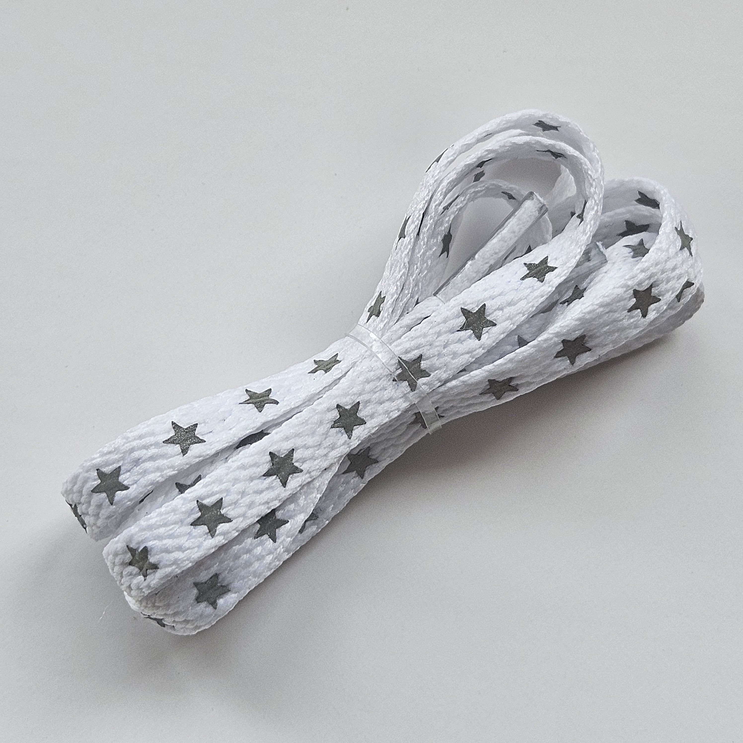 Reflective Shoelaces, Holographic Flat Shoe Laces With Silver Star ...