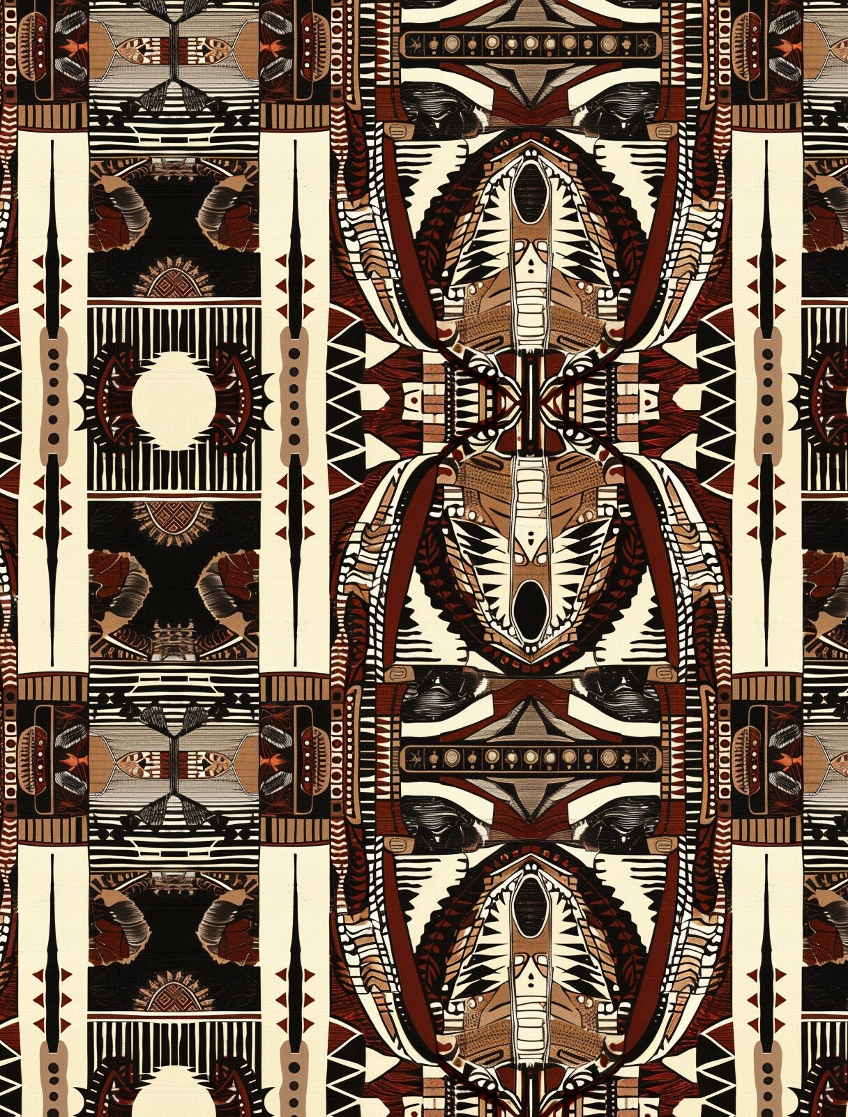 Tribal Essence Fabric/ African Inspired Fabric/ Cotton Fabric by the ...