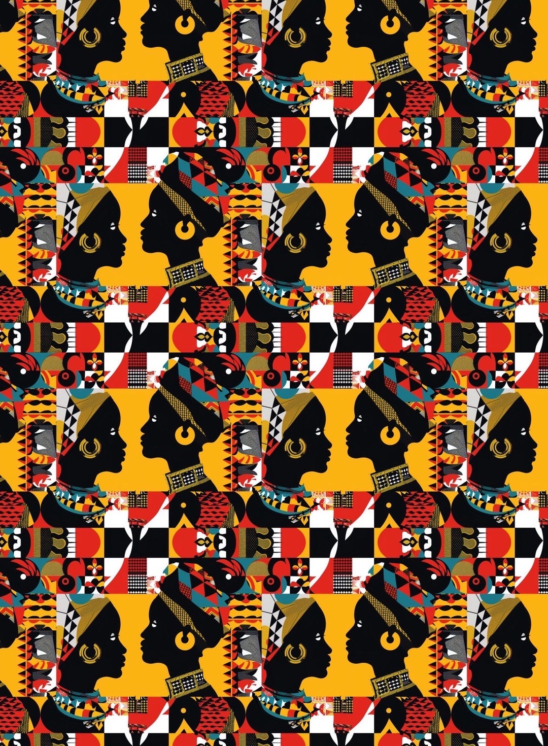 Black History Month Afrochic Elegance Fabric/ African Fabric/by the ...