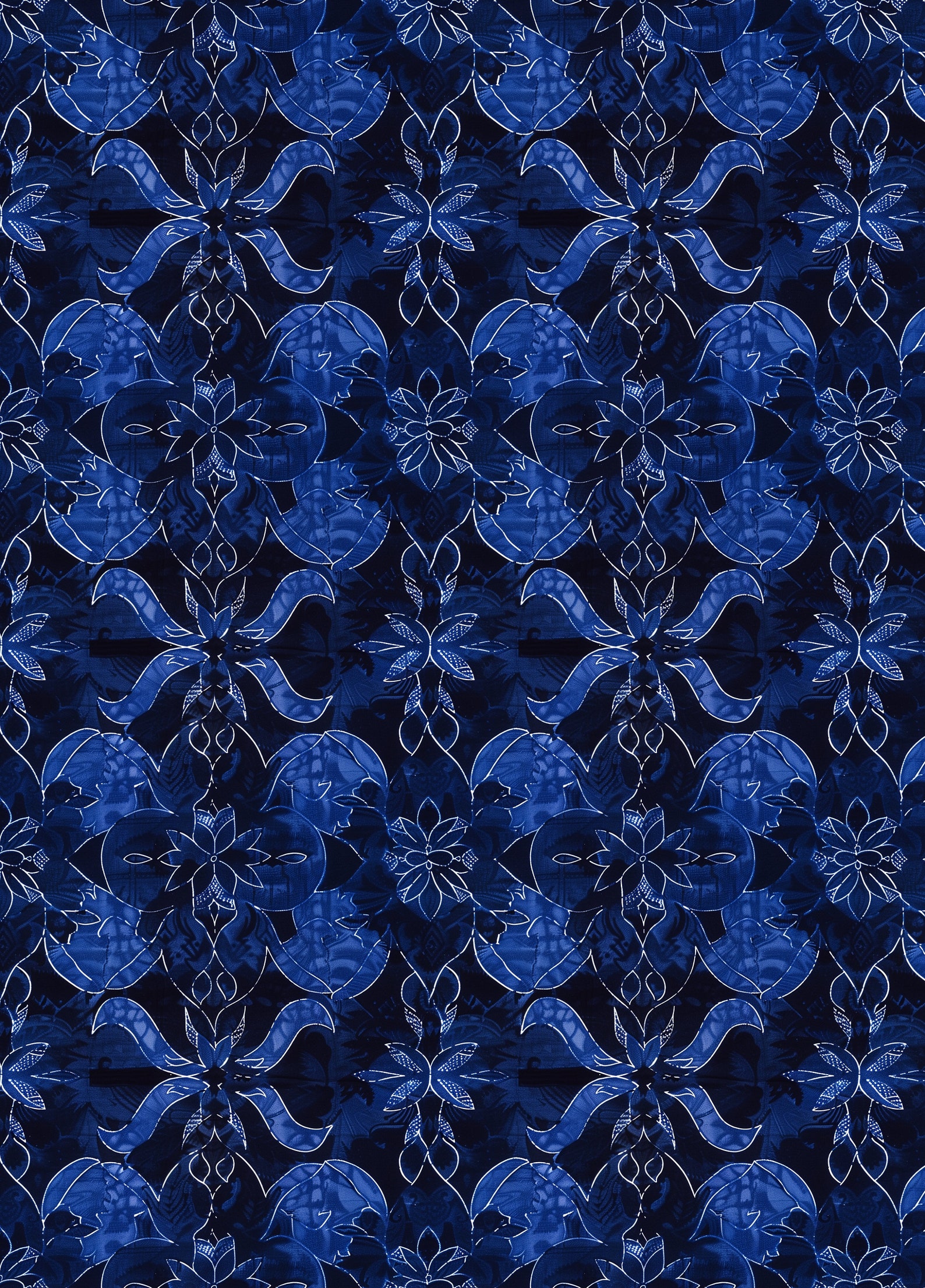 Indigo Fabric Print/ Cotton Indigo Print/ by the Yard - Etsy