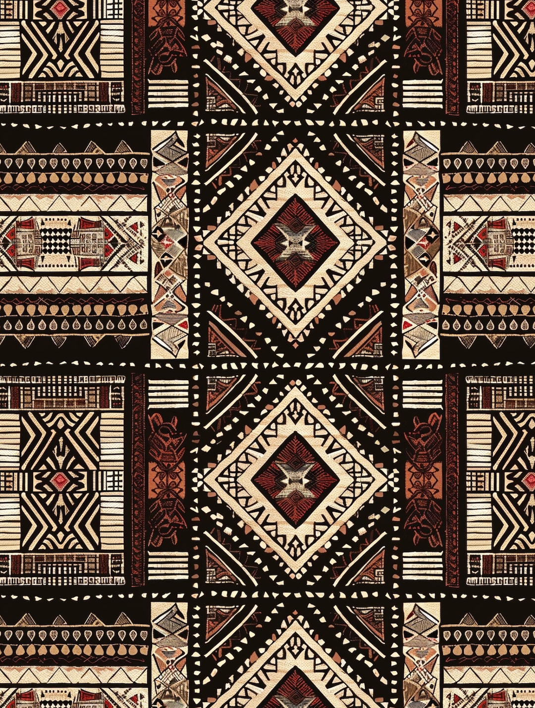 Tribal Essence Fabric/ African Inspired Fabric/ Cotton Fabric by the ...