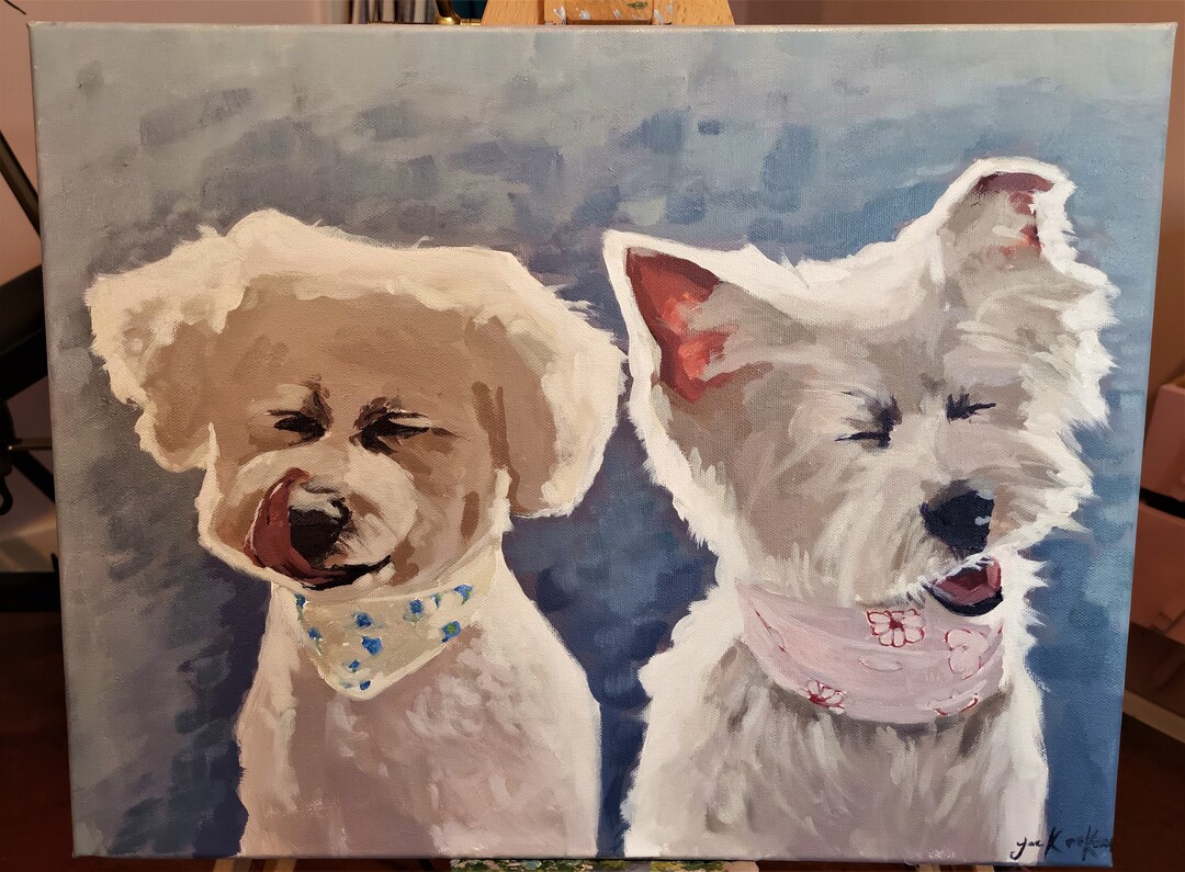 Custom Dog Portraits Beautiful Original Artwork of Pets - Etsy