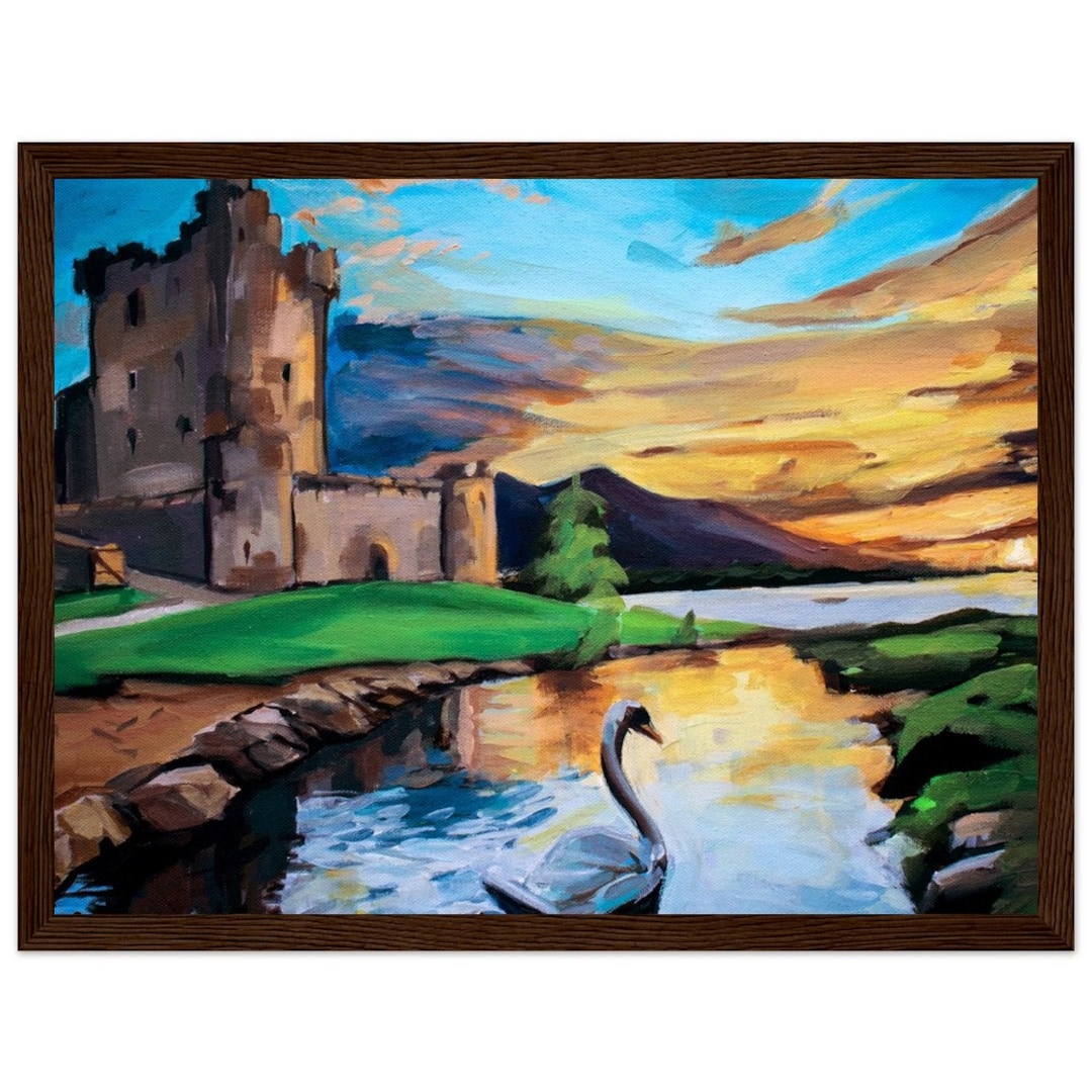 Ross Castle Oil Painting Framed Print, Traditional Irish Painting ...