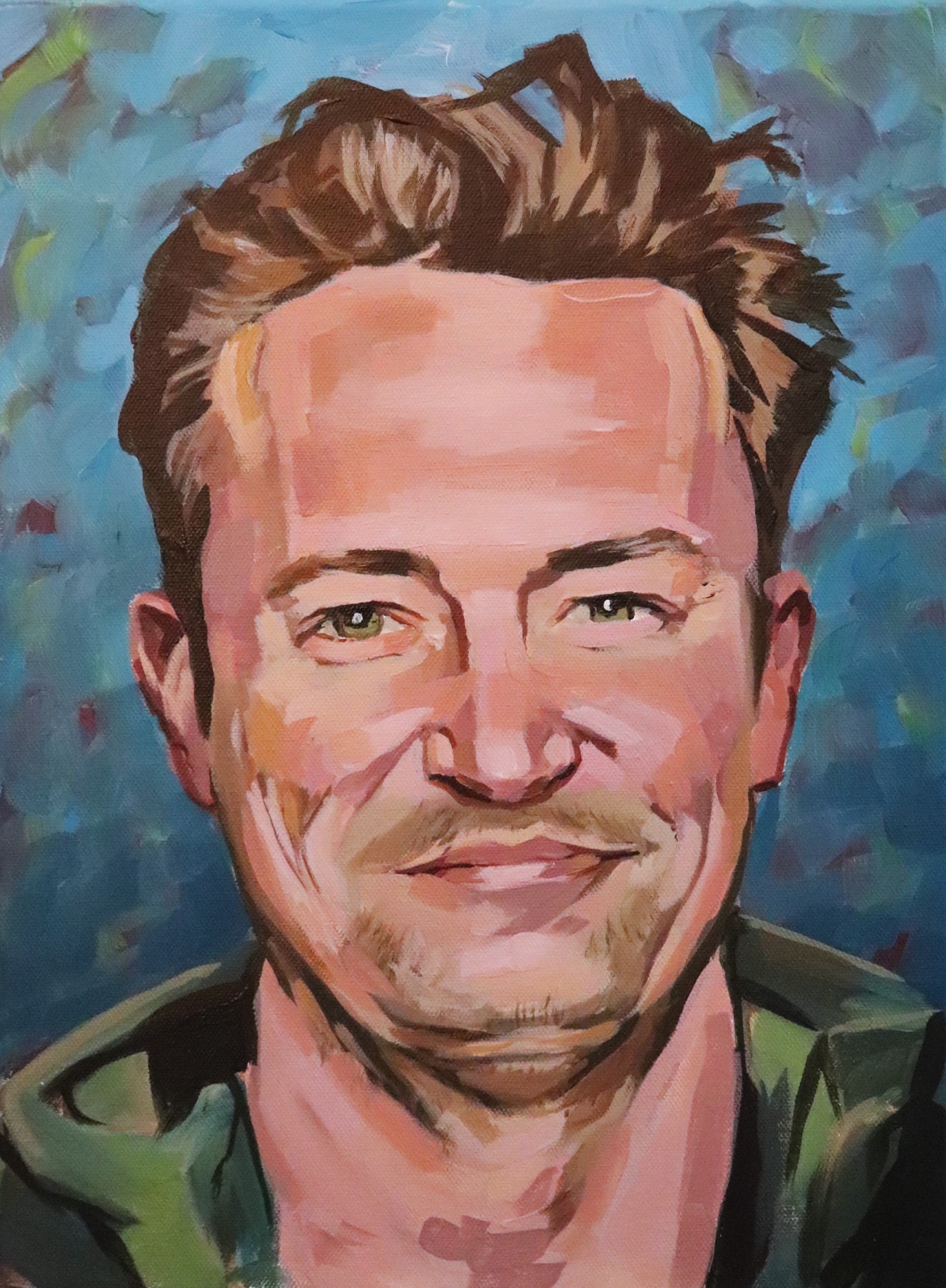 Matthew Perry Painting, Original Artwork of Chandler, Tribute Painting ...
