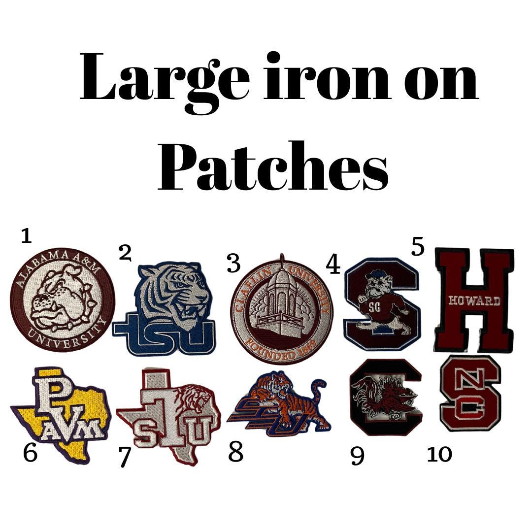 Large Collegiate Iron on Patches - Etsy