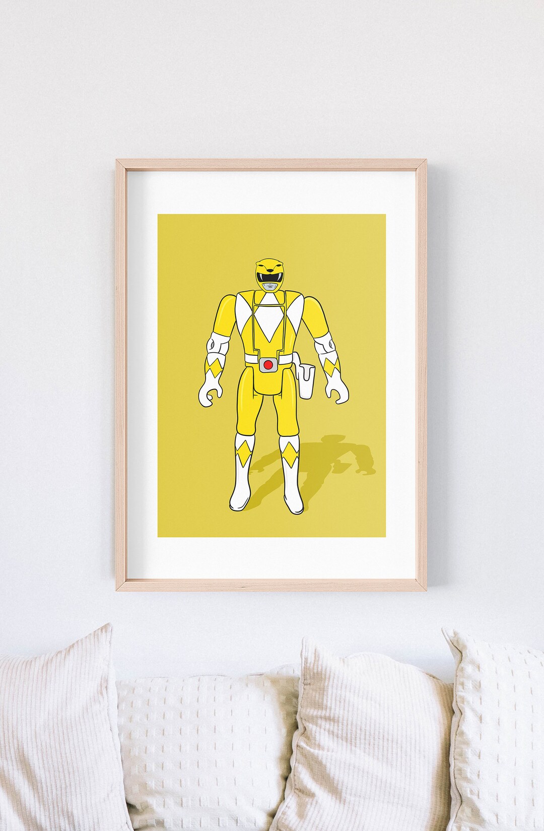 90s Power Ranger Yellow Print Wall Art Nostalgia Retro Vintage - Etsy