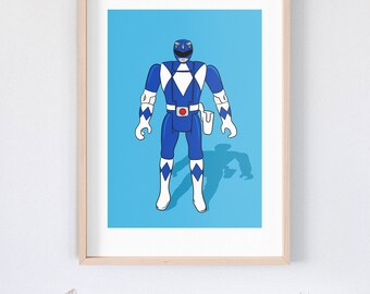 Blue Power Ranger Wall Art - Etsy