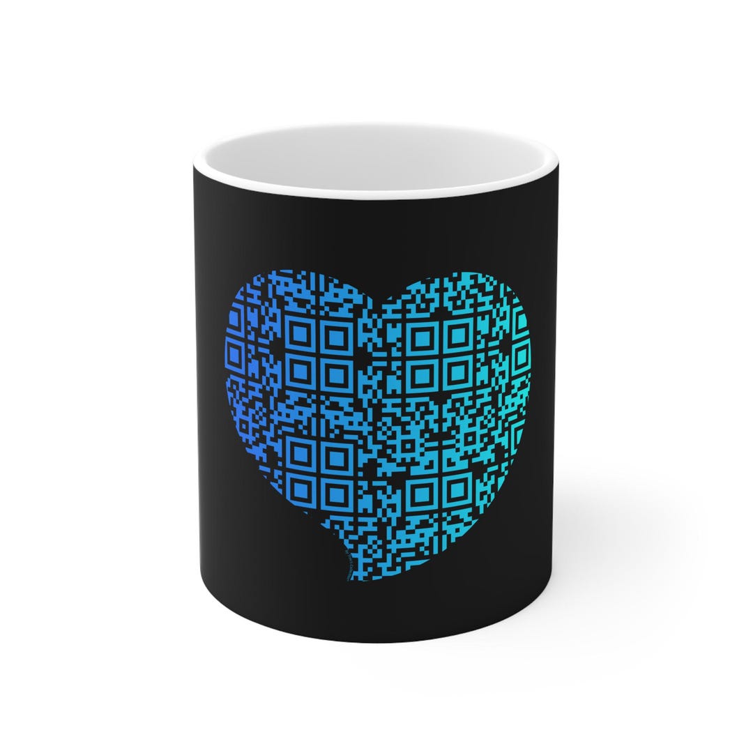 Coffee Cups With Heart Shaped QR Code, Scan Me to Reveal My Message ...