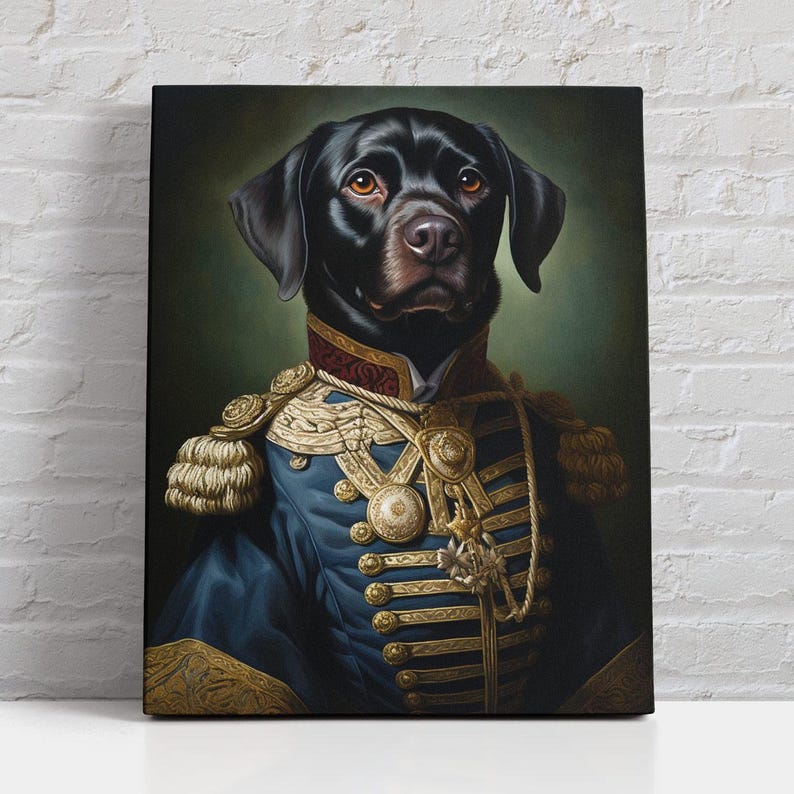 CUSTOM Admiral Pet Portrait Framed Poster, Christmas Gift, Royal XMAS ...