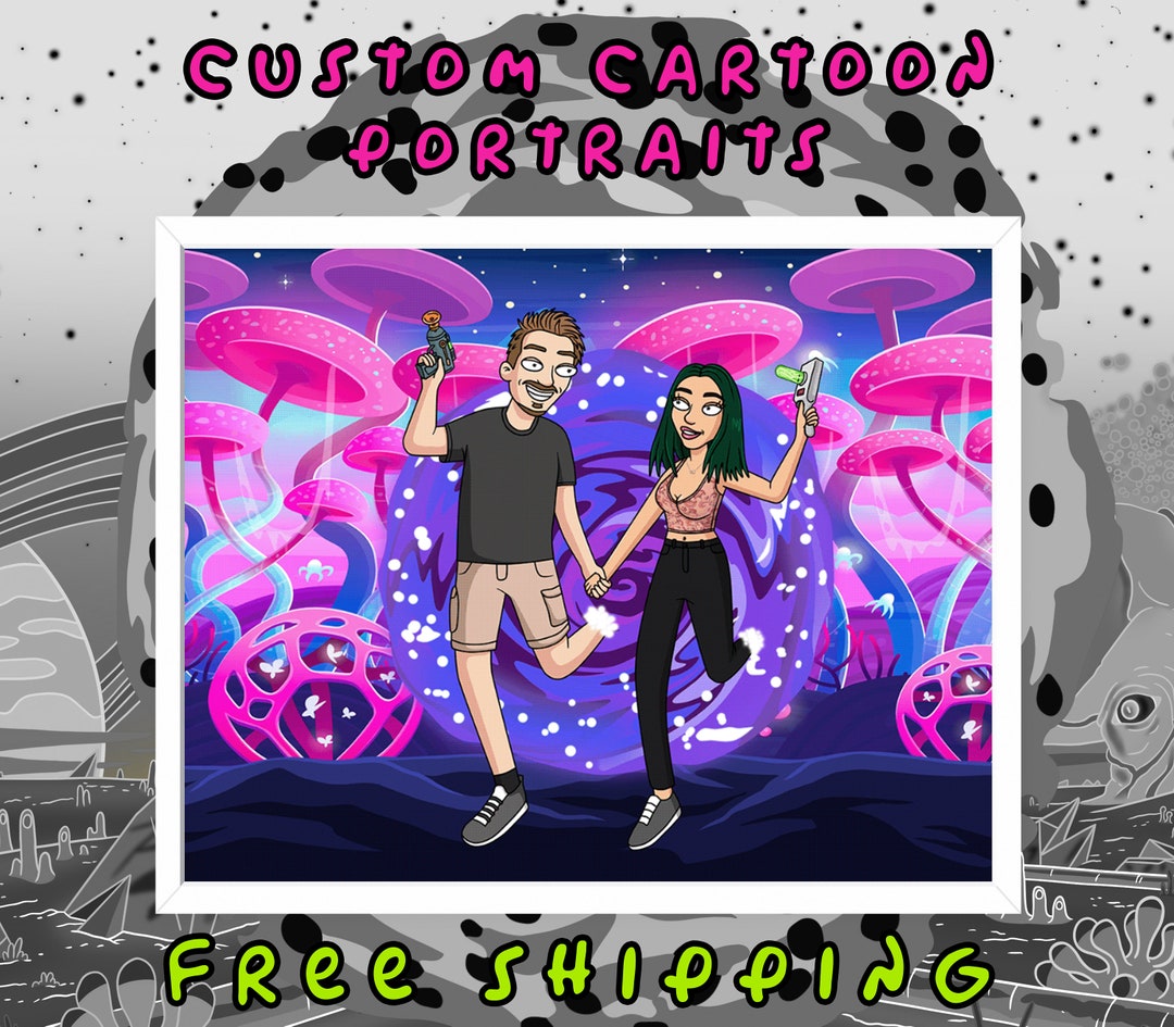 Personalized Cartoon Style Portrait From Photo, Custom Family ...