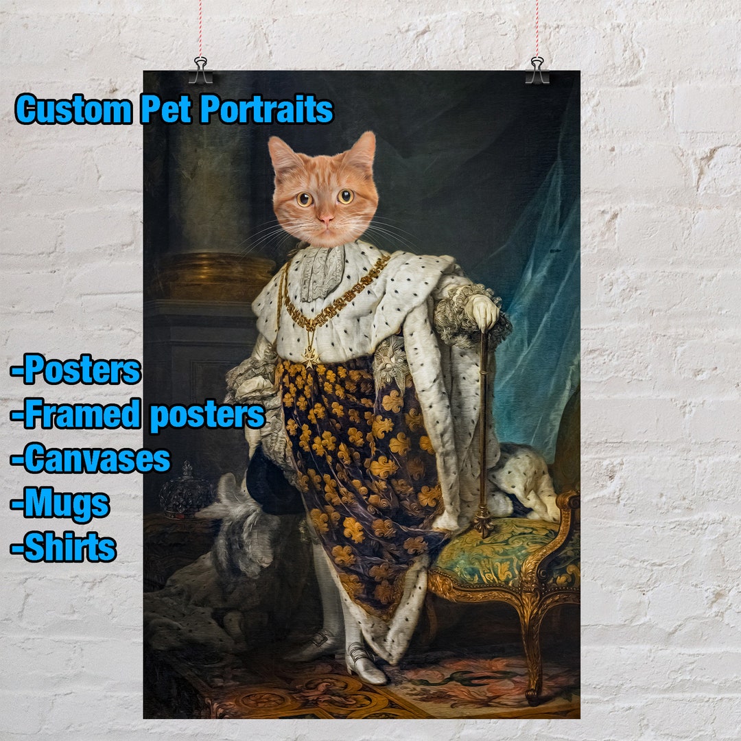 Personalized Cat Portrait From a Photo, Custom Cat Portrait, Christmas ...